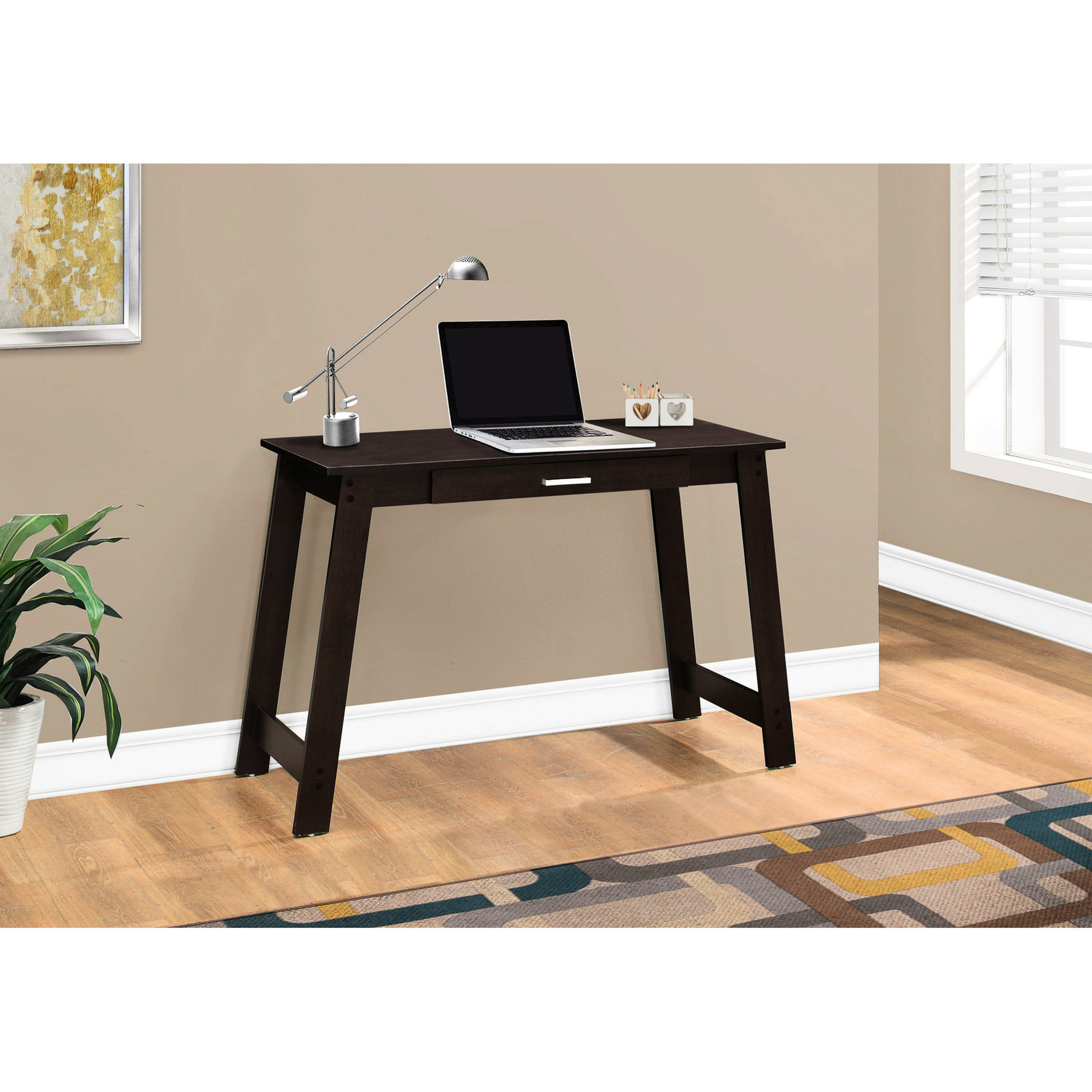 George Oliver Stylish Computer Workstation For Home Use - Brown ...