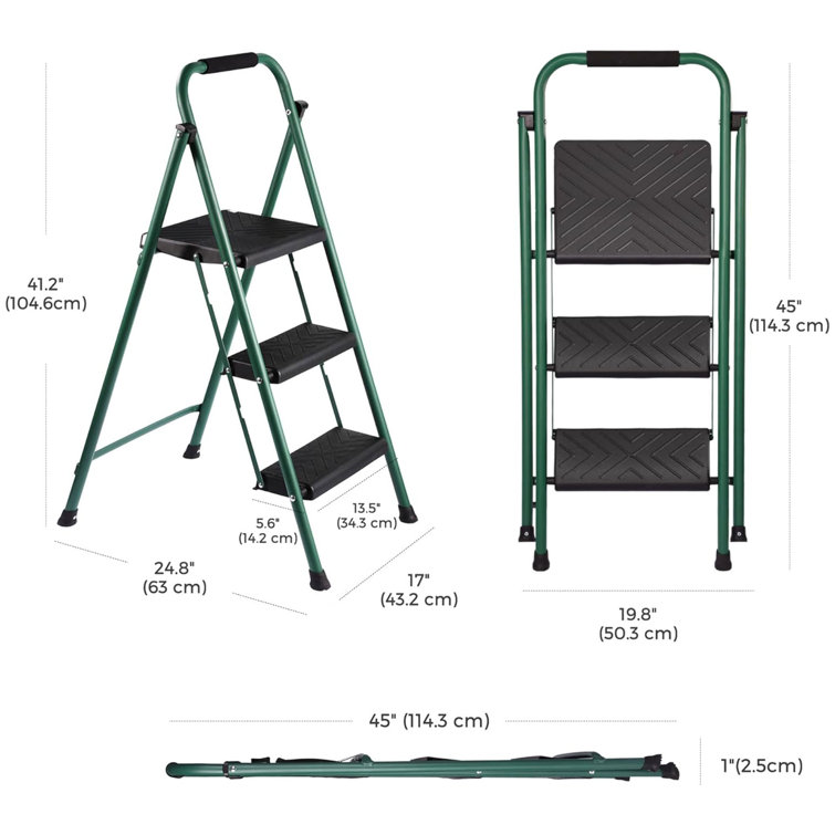 WFX Utility™ 3 - Step Steel Lightweight Folding Step Ladder & Reviews ...