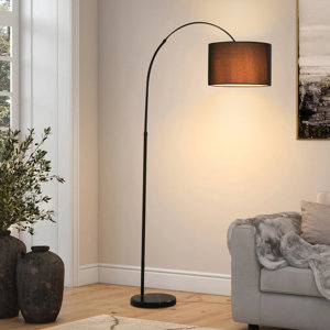 Latitude Run® Regginal 71" Arched Floor Lamp Black Standing Lamp Floor ...