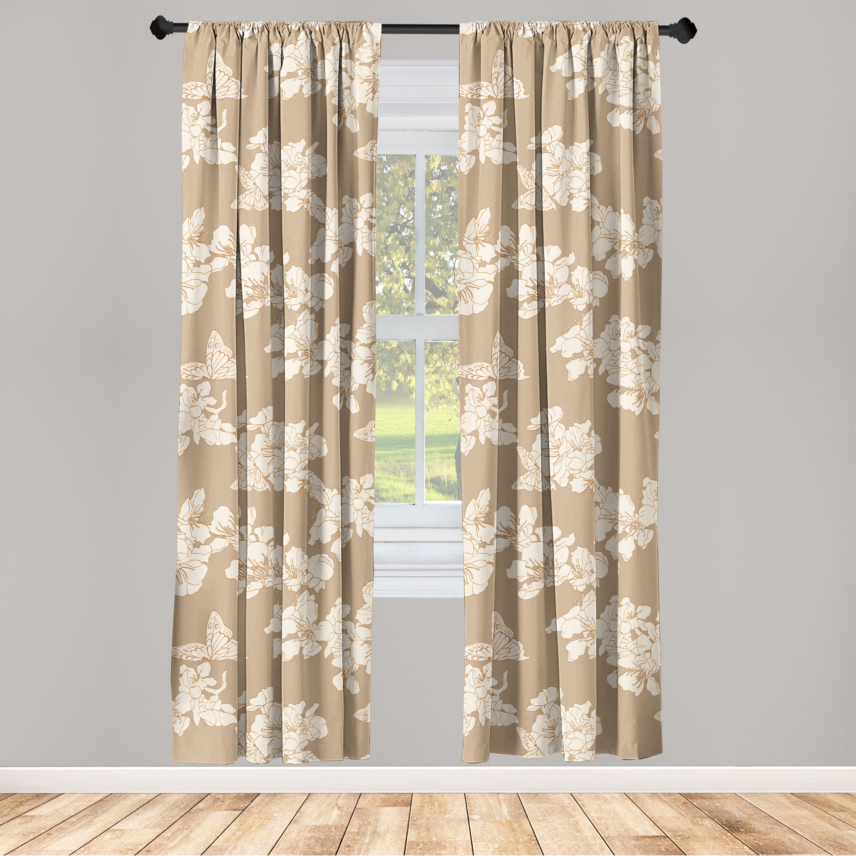 East Urban Home Esthel Microfiber Semi-Sheer Curtain Pair | Wayfair