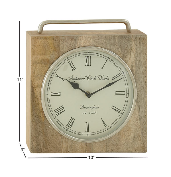 Gracie Oaks Traditional Analog Solid Wood Quartz Movement / Crystal ...