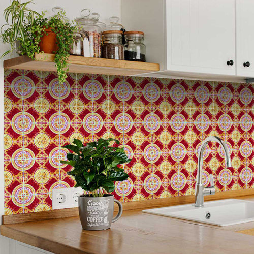 Kitchen Yellow Peel & Stick Backsplash Tile You'll Love | Wayfair