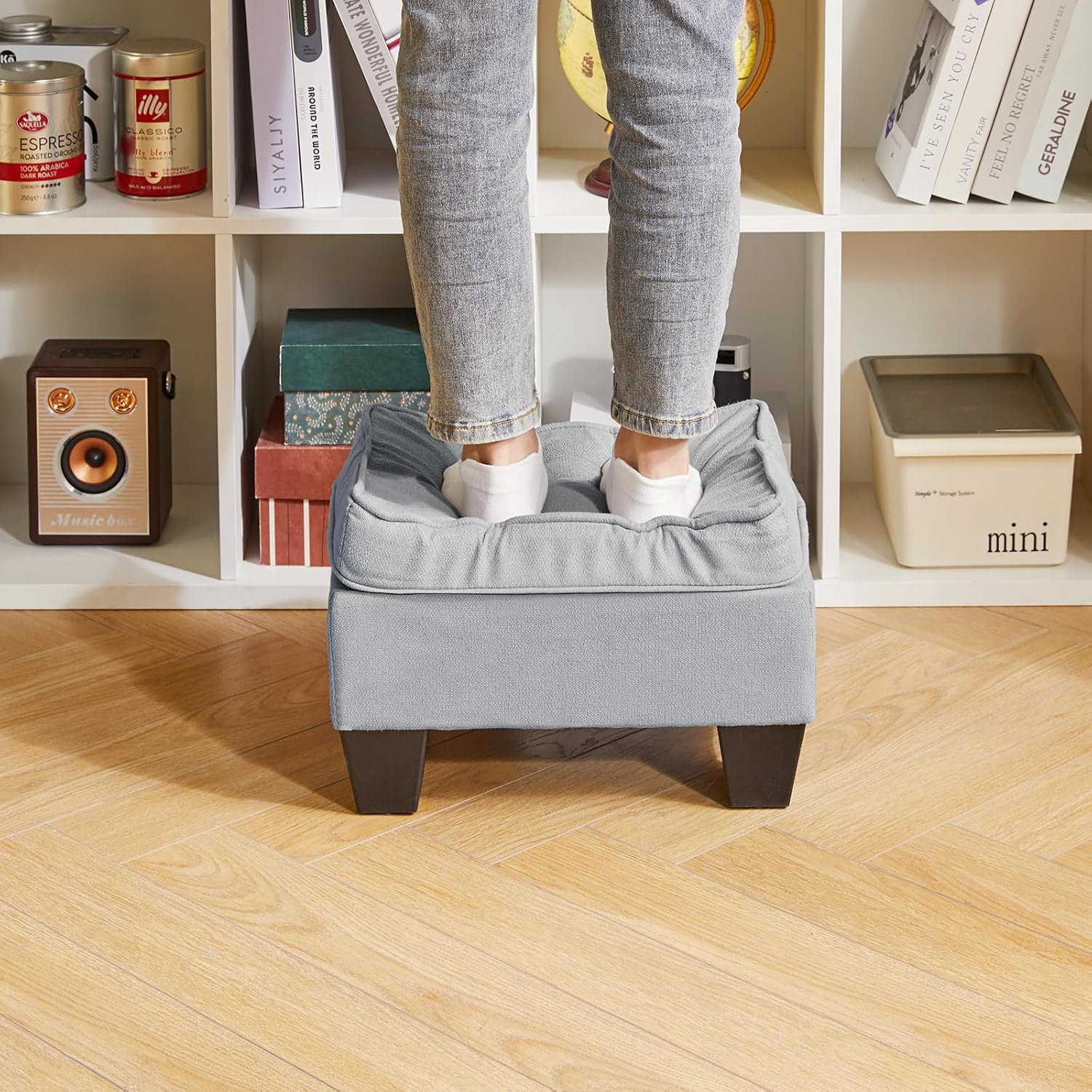 Lark Manor Rectangle Foot Rest With Padded Seat And Plastic Legs ...