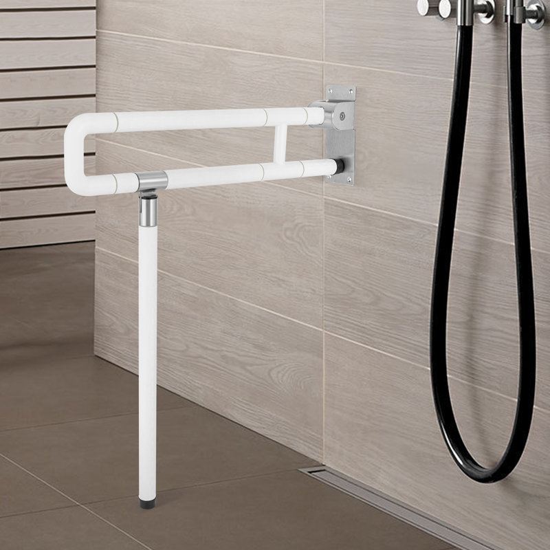JOYDING 23.6" Toilet Grab Bar Foldable Drop Down Toilet Safety Rails ...