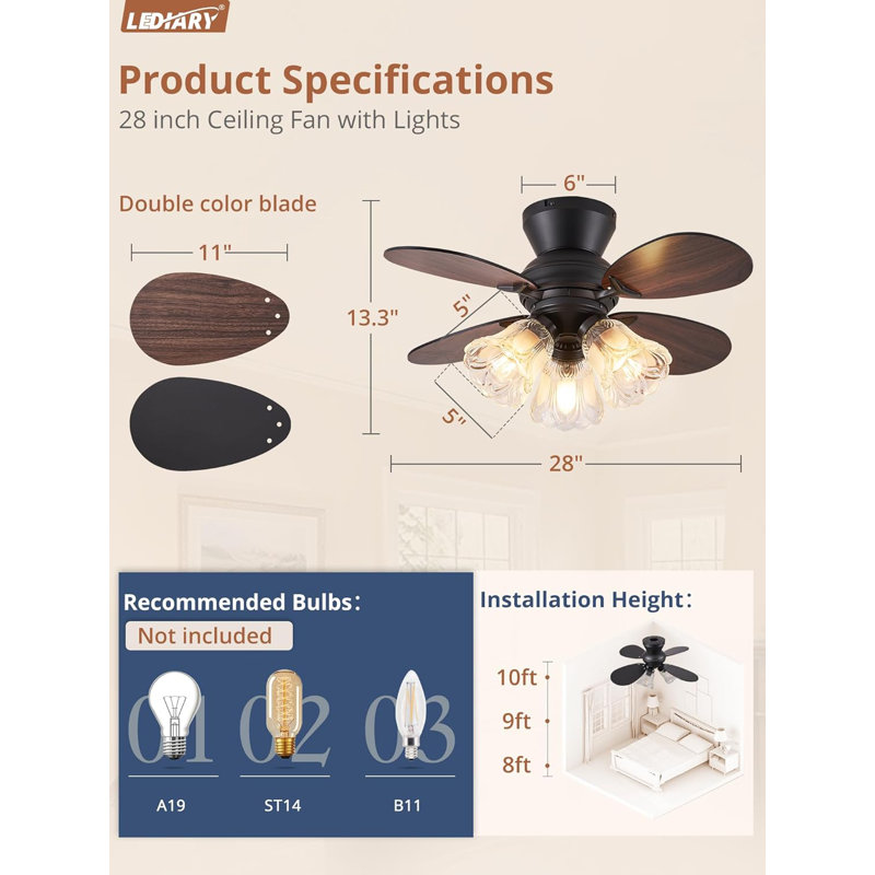 Winston Porter Sasuke Ceiling Fan with Light Kit | Wayfair