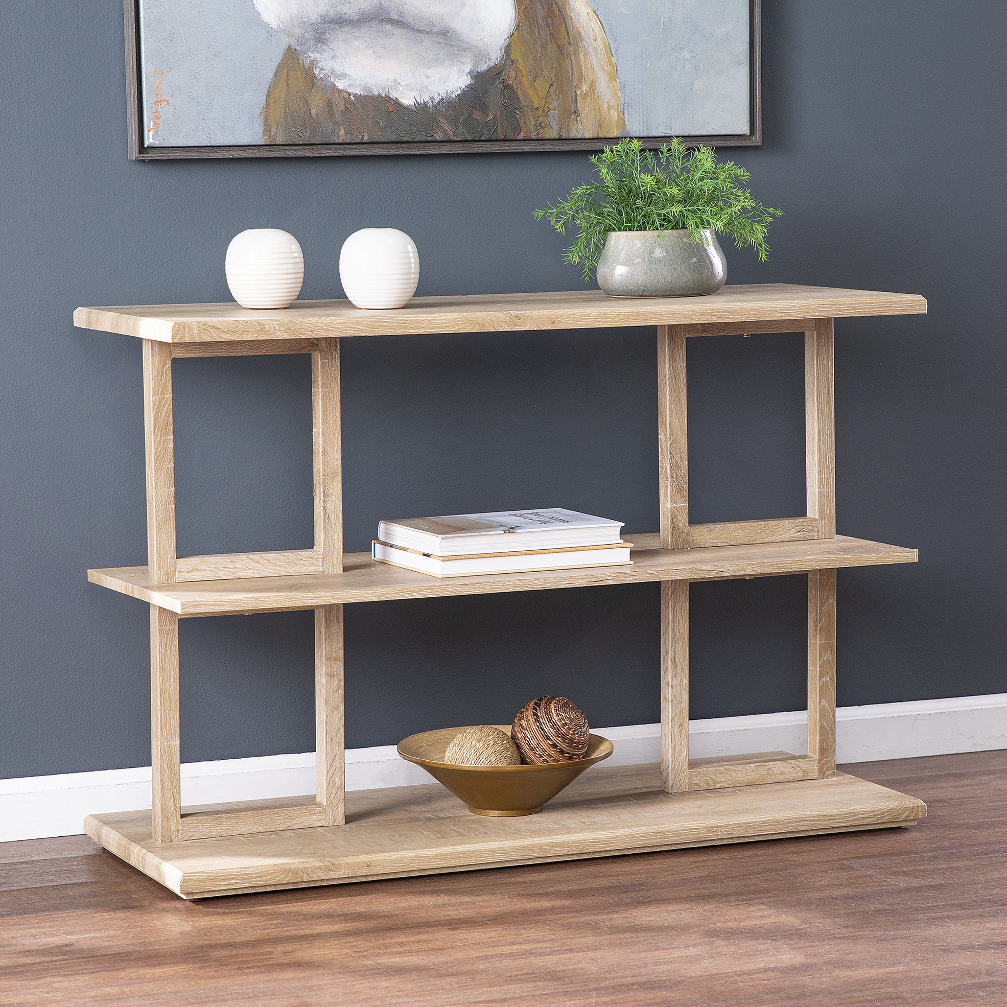 17 Stories Markworth Geometric Console Table with Spacious Top and ...