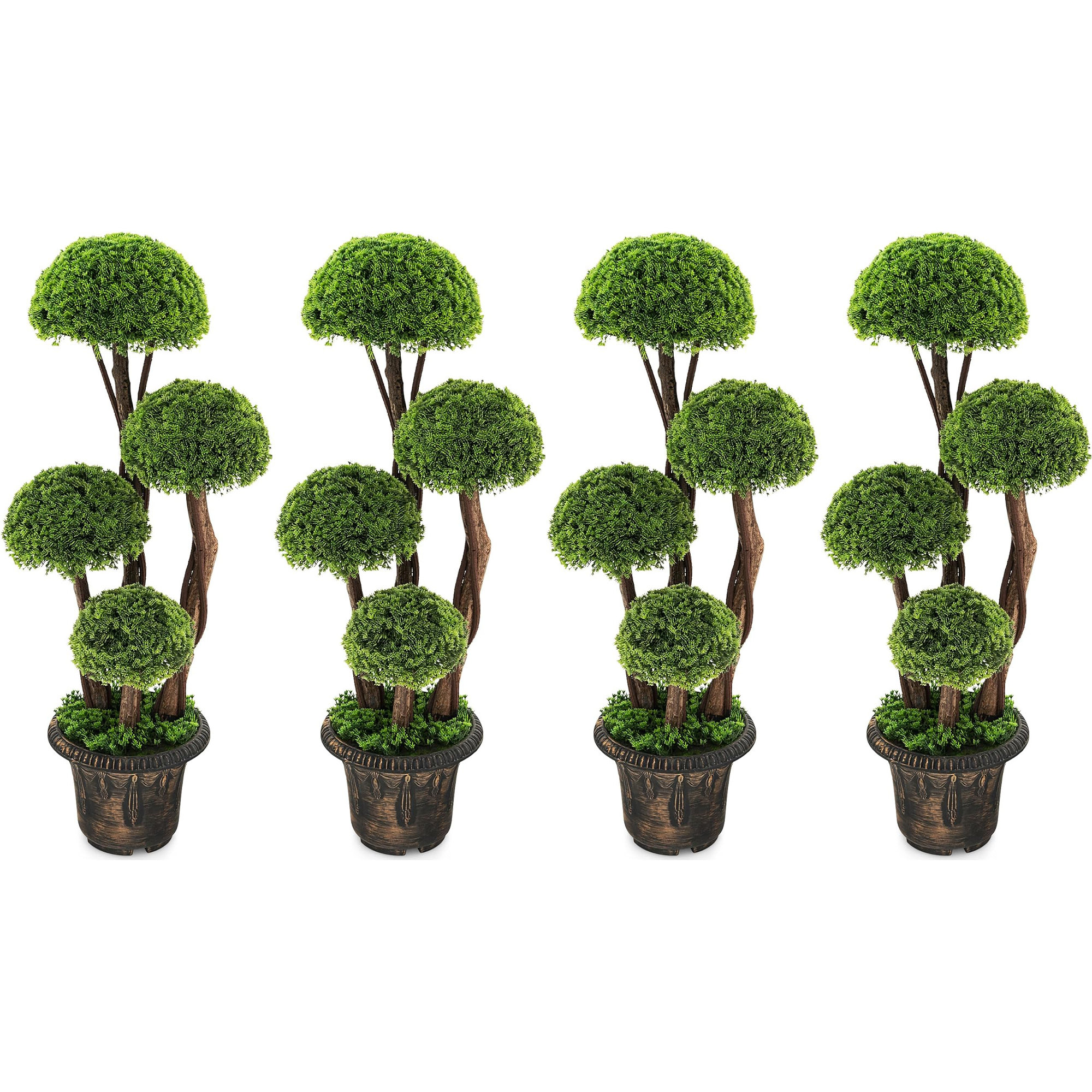 Leader Books 4 Pack Artificial Cypress Topiary Ball Tree,3 Ft Tall Artificial Plant | Wayfair