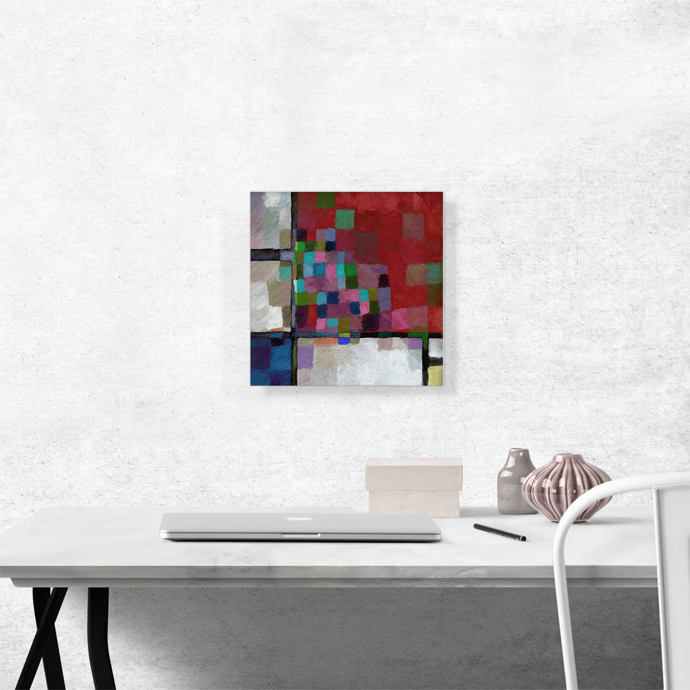 ARTCANVAS Modern Small Squares Over Large Squares Canvas Art Print ...
