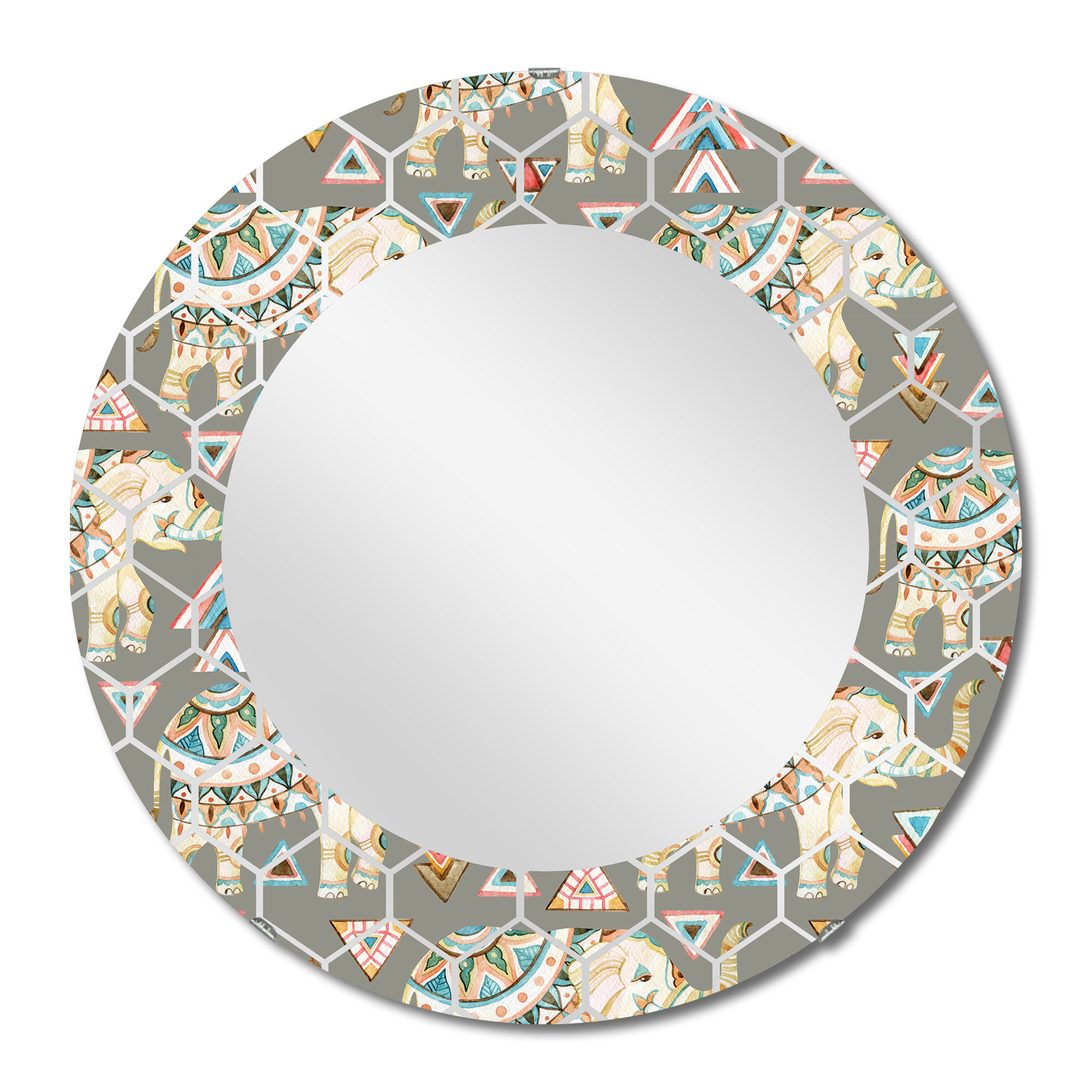 East Urban Home Tribal Indian Elephant - Modern Wall Mirror | Wayfair