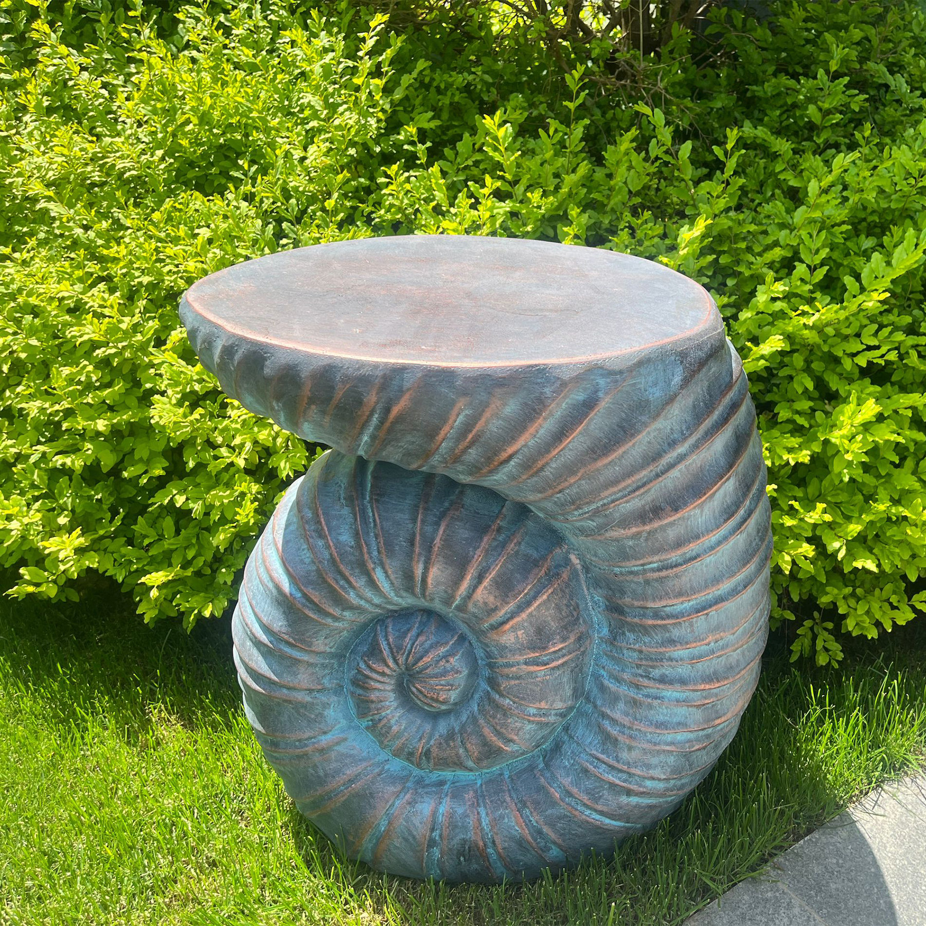 Gracie Oaks Outdoor Side Table, Concrete End Table, Round Accent Table ...