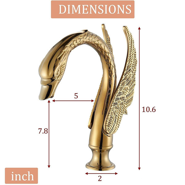 AlenArtWater Golden Bathroom Faucet-Luxury Swan Shape Sink Faucet 2 ...