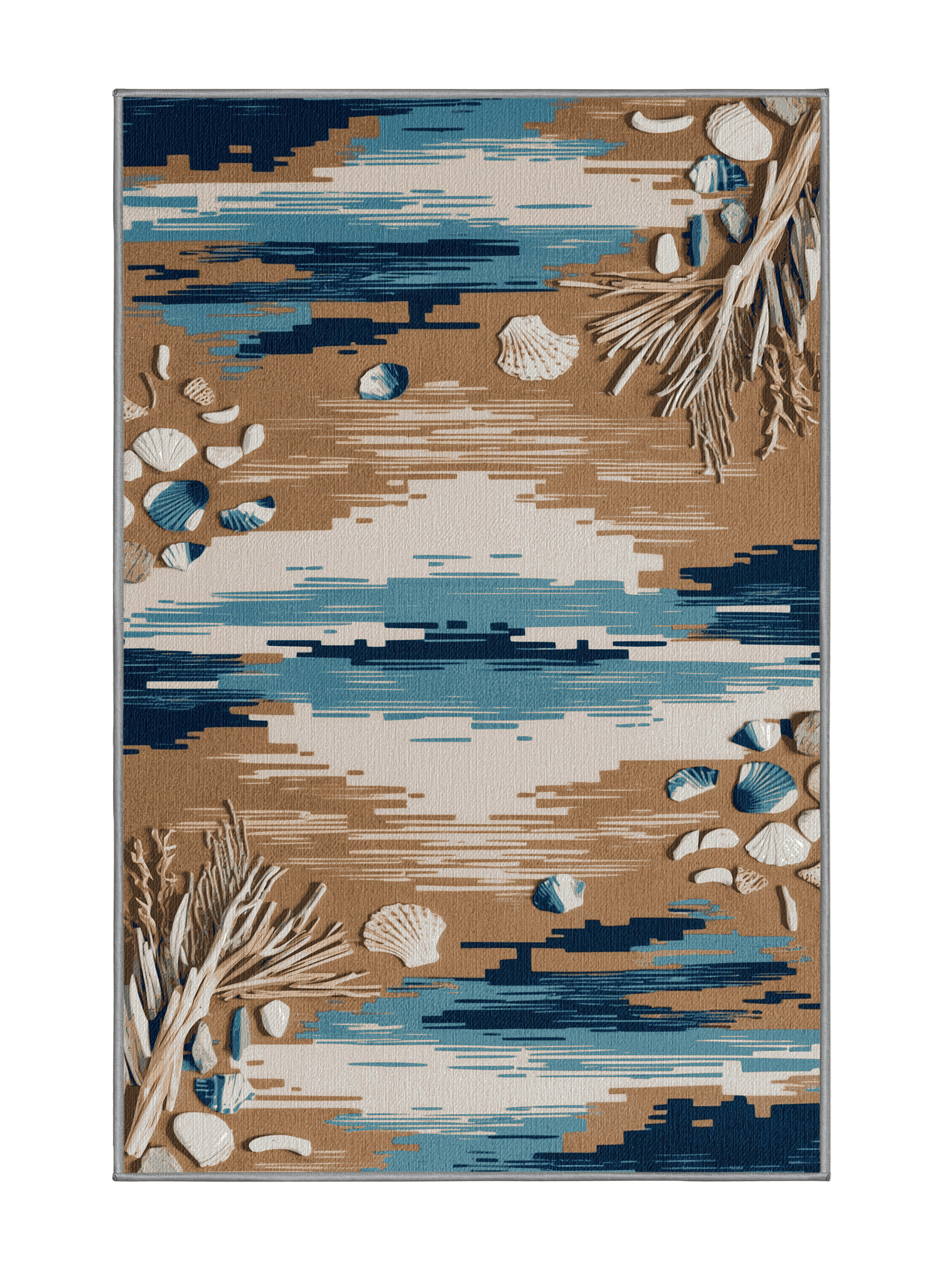 Rosecliff Heights Washable Beach Tech Advanced Coastal Area Rug | Wayfair