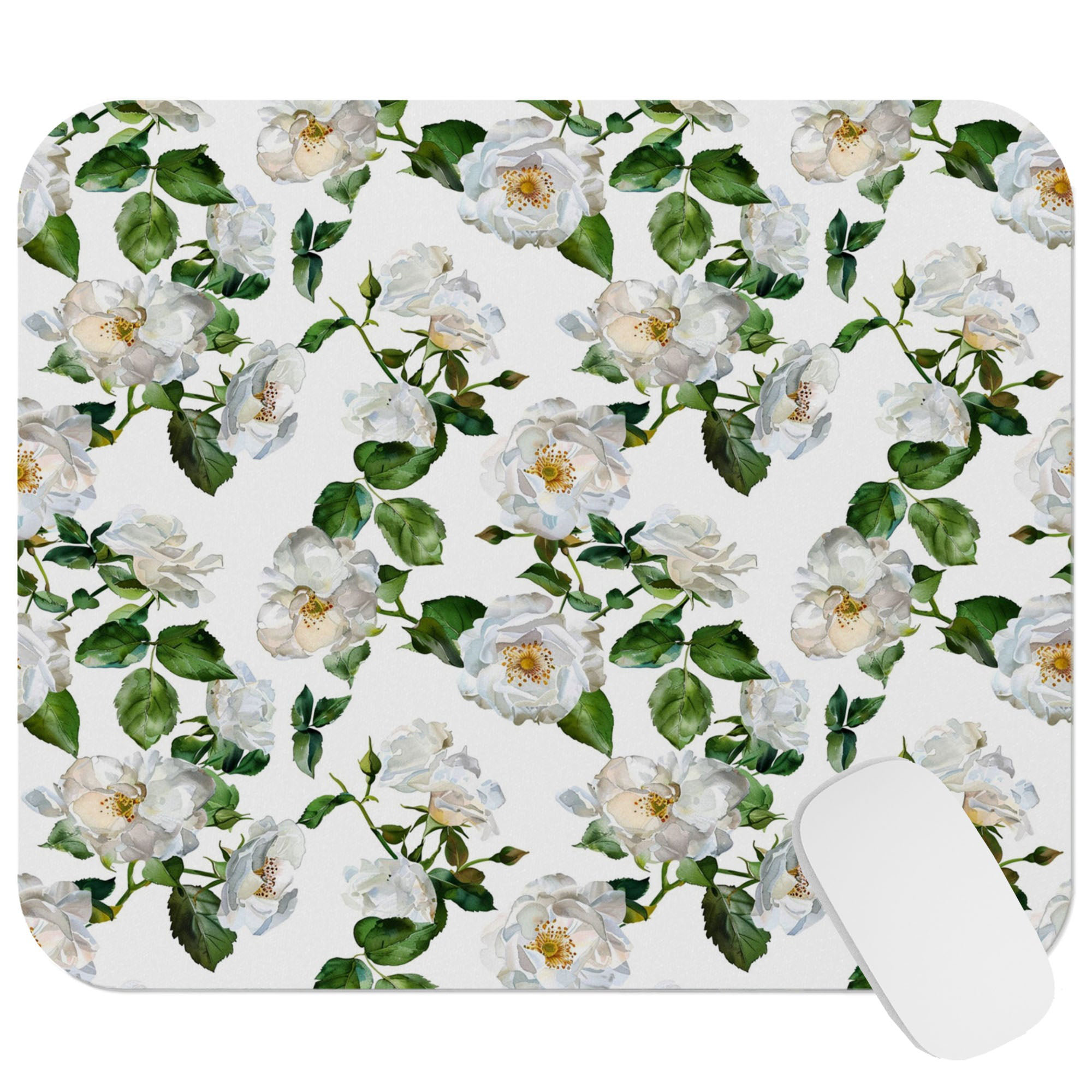 Ophelia & Co. Floral White Rose Flowers VIII Cottage Gaming Cute Office ...