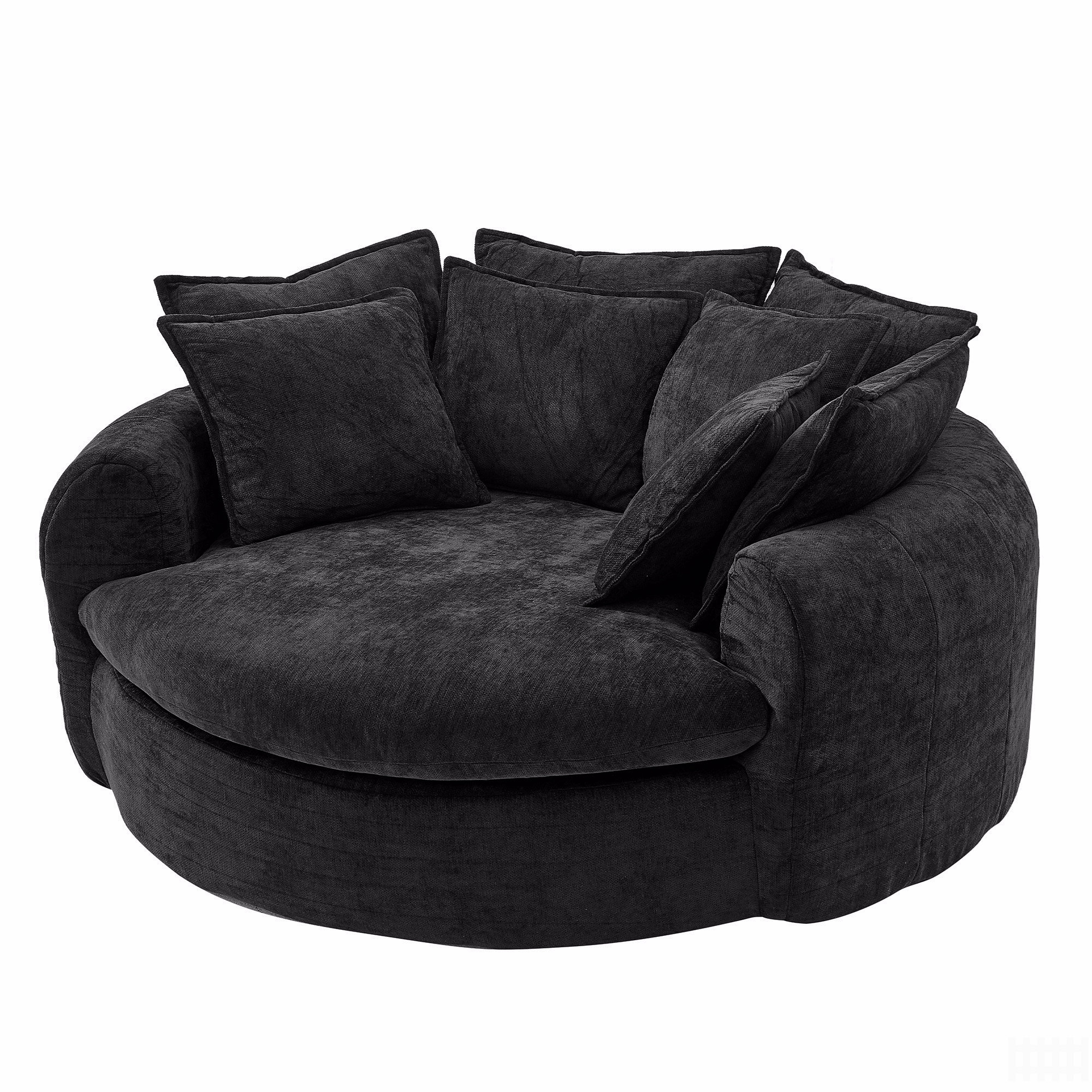 Ivy Bronx Full-Compressed Round Chaise Sofa 59.8" Loaf Sofa Boneless ...