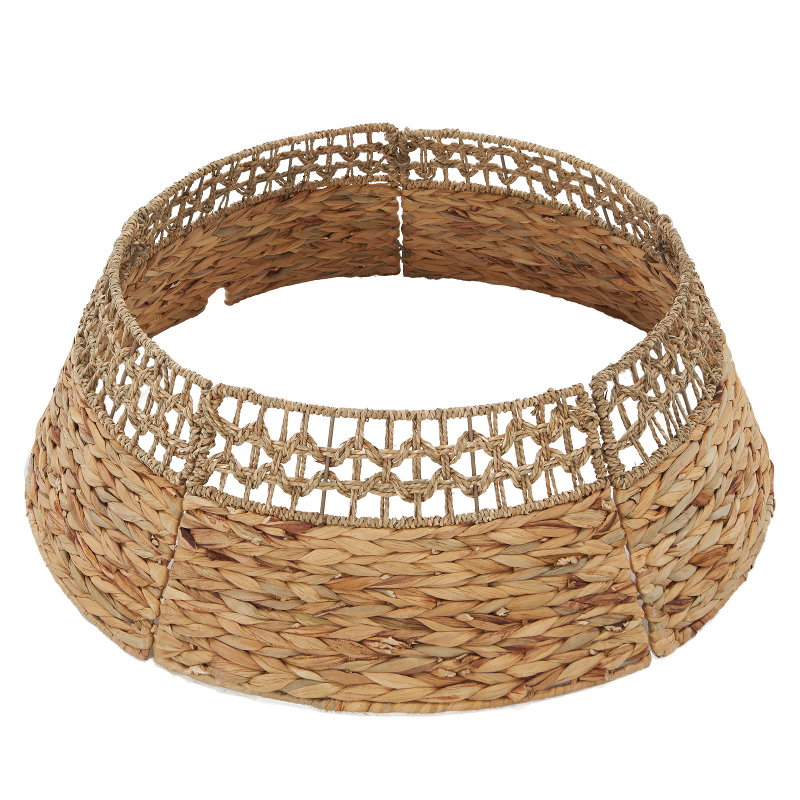 ELONG HOME 28 In Christmas Tree Collar, Woven Hyacinth 5-Piece Holiday ...