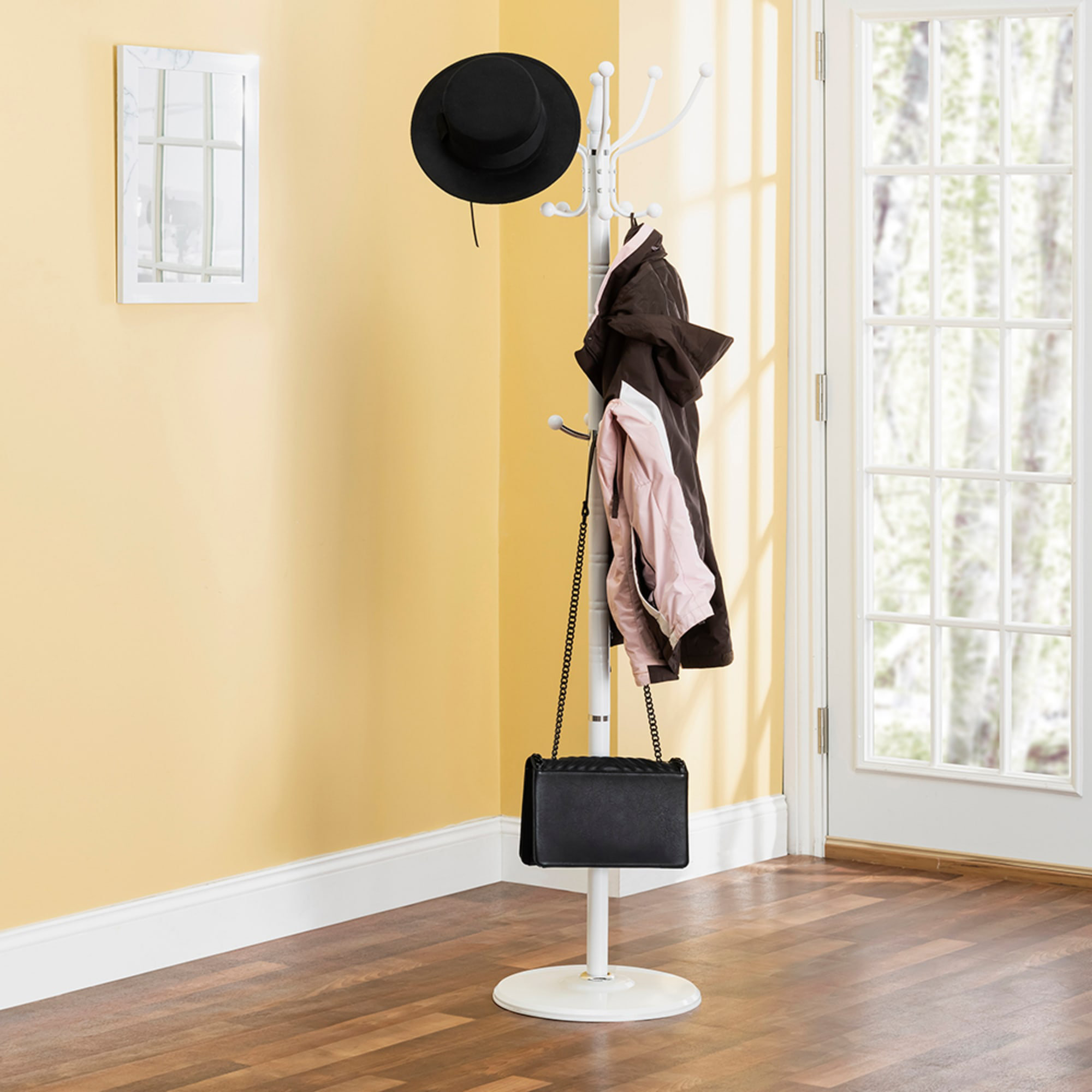 Rebrilliant Kely 16 - Hook Freestanding Coat Rack | Wayfair