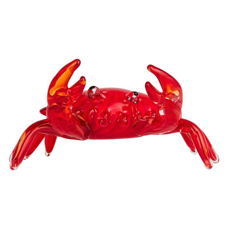 Beachcrest Home™ Handmade Art Glass Crab | Wayfair