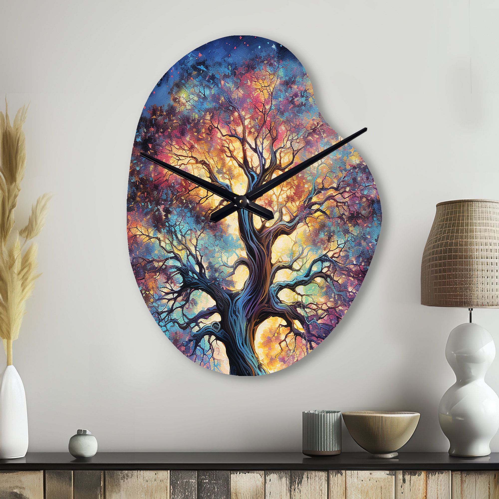 Design Art Colorful Oak Tree Eternal Strength I - Unique Shape ...