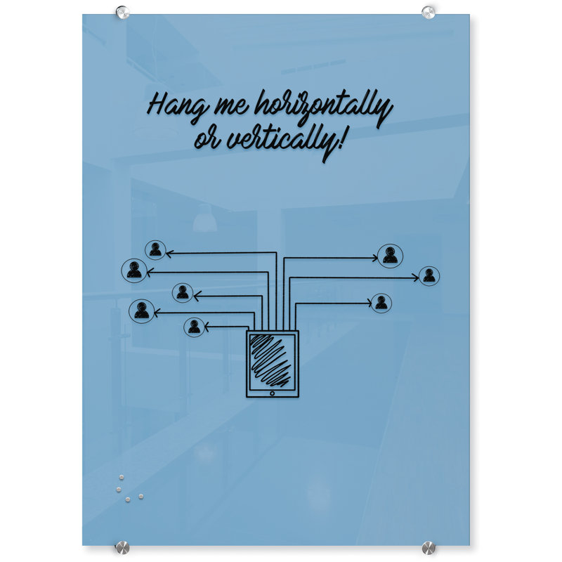 Mooreco Light Blue Glass Magnetic Whiteboard 3x4 | Wayfair