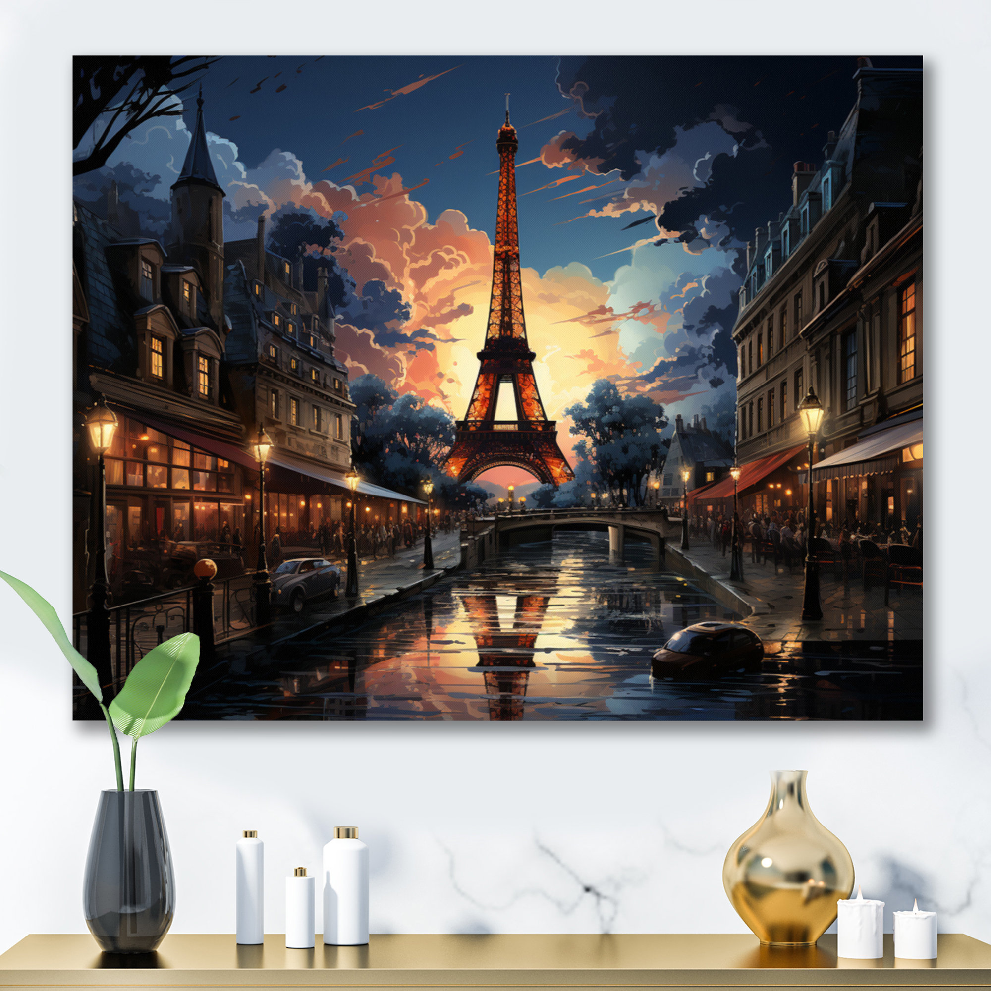 Red Barrel Studio® Futuristic Paris Eiffel Tower Harmony - Franch Wall ...