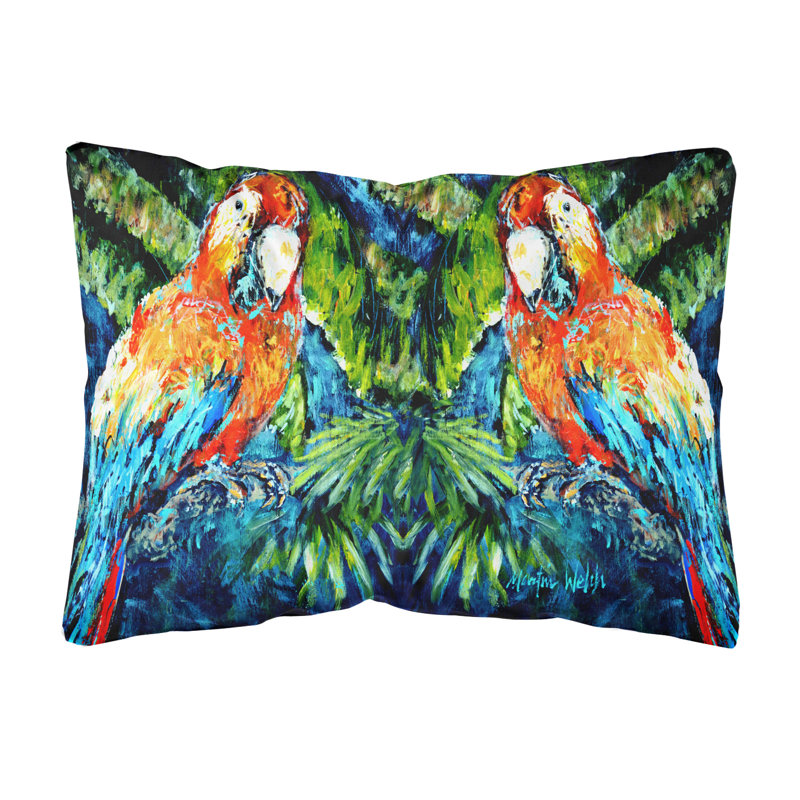 Caroline's Treasures Parrots Yo Yo Mama Fabric Indoor/Outdoor Throw ...