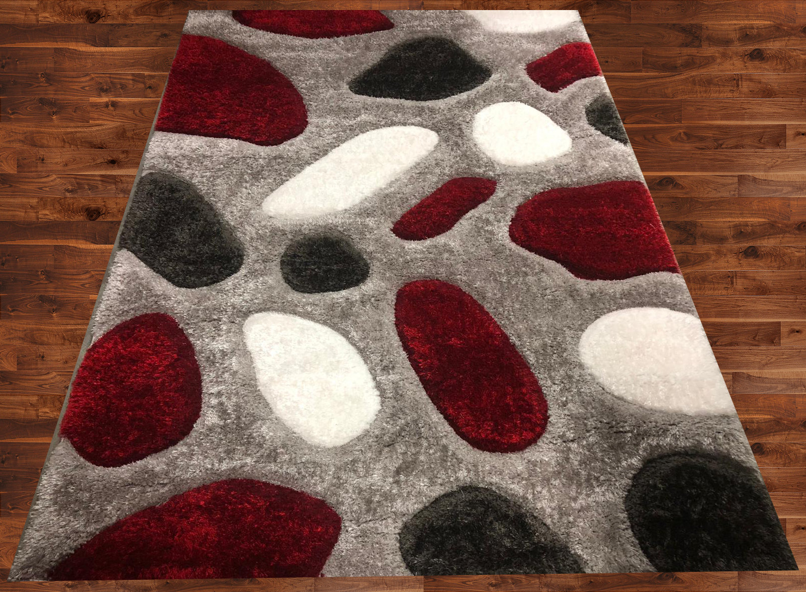Ebern Designs Tymir Tufted Grey/Red Area Rug - Wayfair Canada