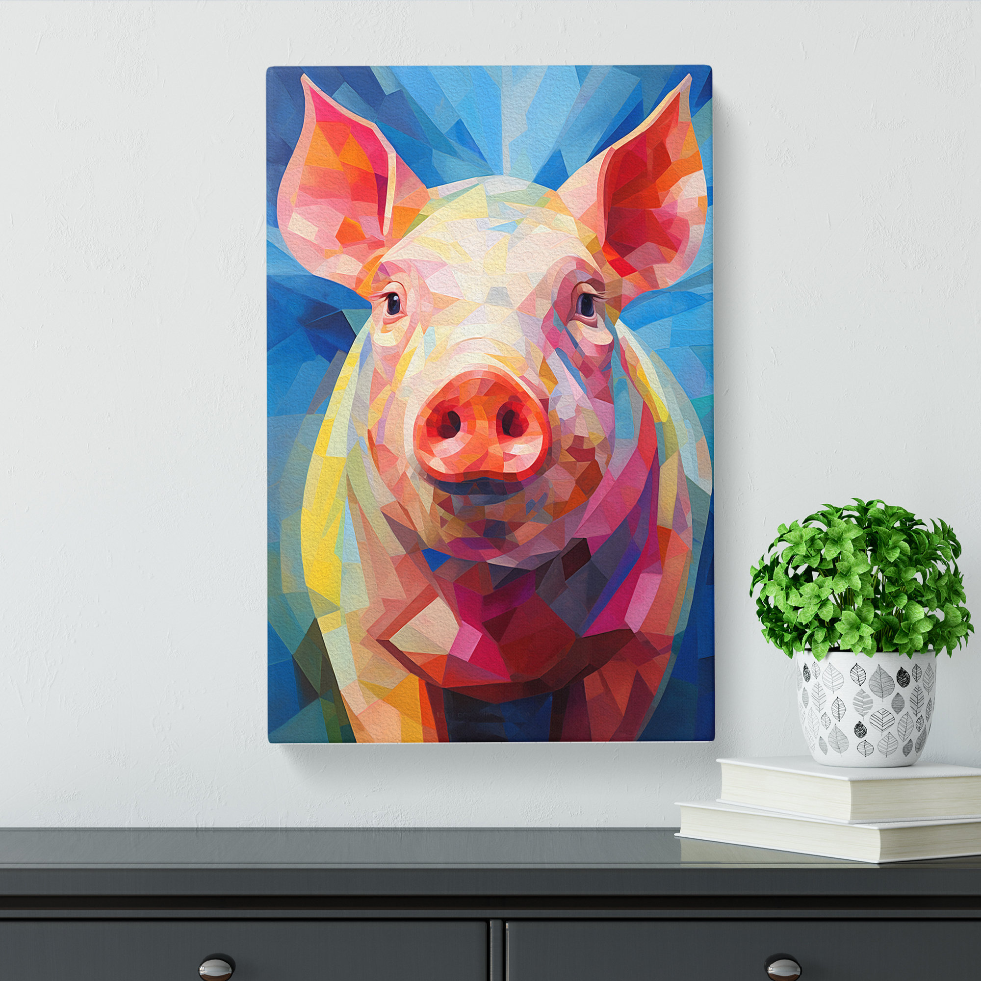 Brambly Cottage Pig Cubism No.2 - Wrapped Canvas Art Prints | Wayfair.co.uk