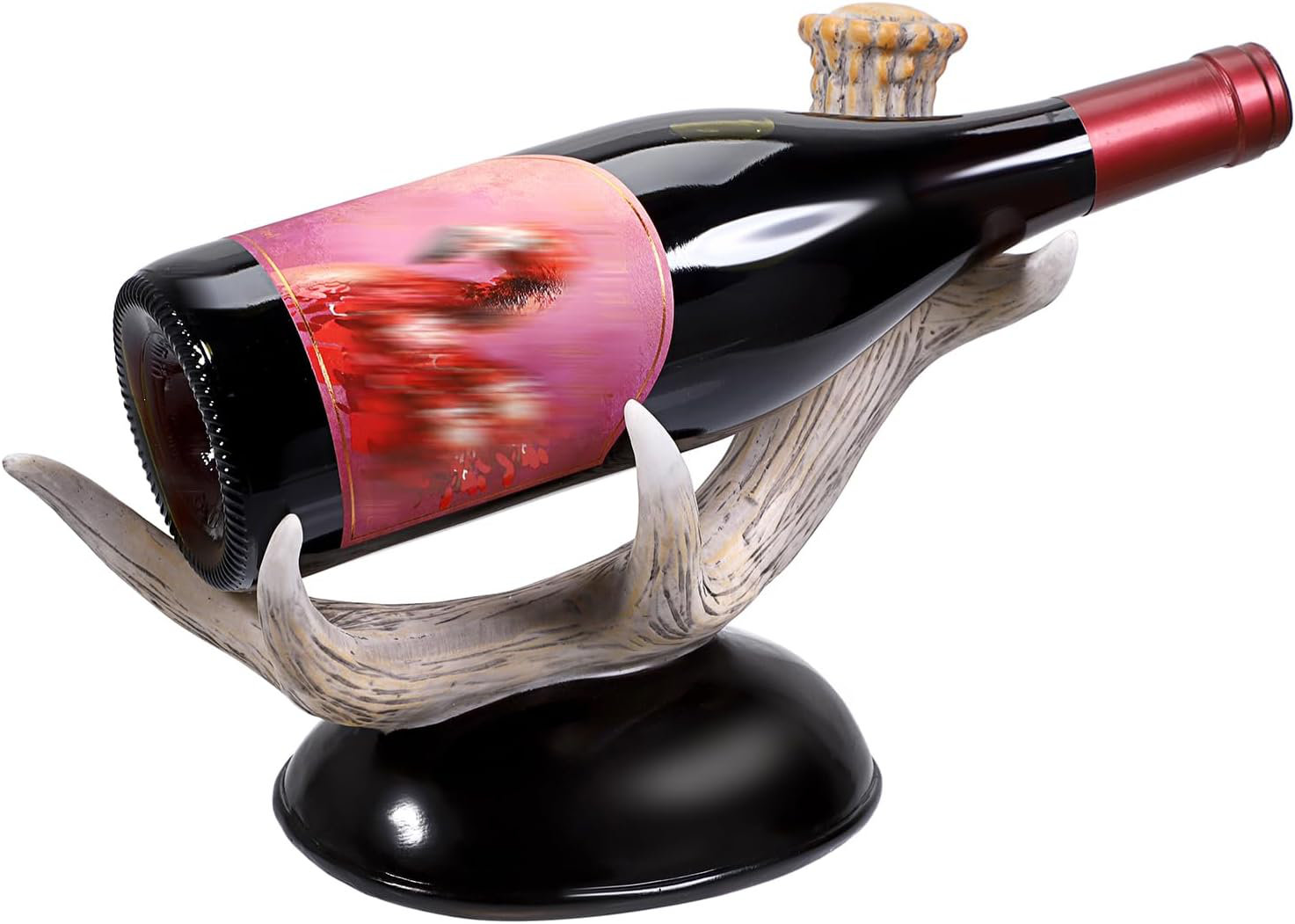 Loon Peak® Single Wine Bottle Display Stand, Vintage Antlers Decor ...