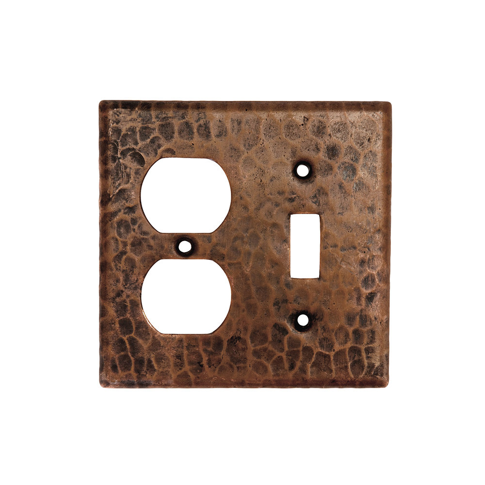 Premier Copper Products Copper Combination Switchplate, 2 Hole Outlet ...