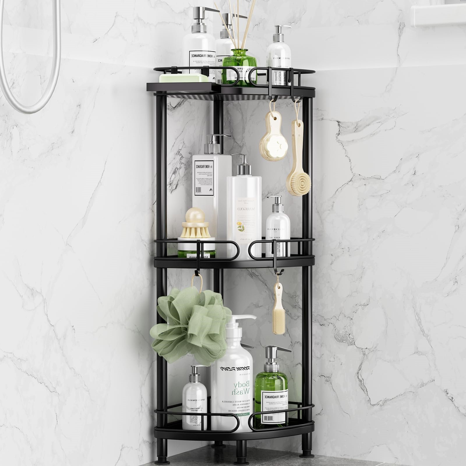 Rebrilliant 3 Tier Corner Shower Caddy with Soap Holder Rust Proof ...