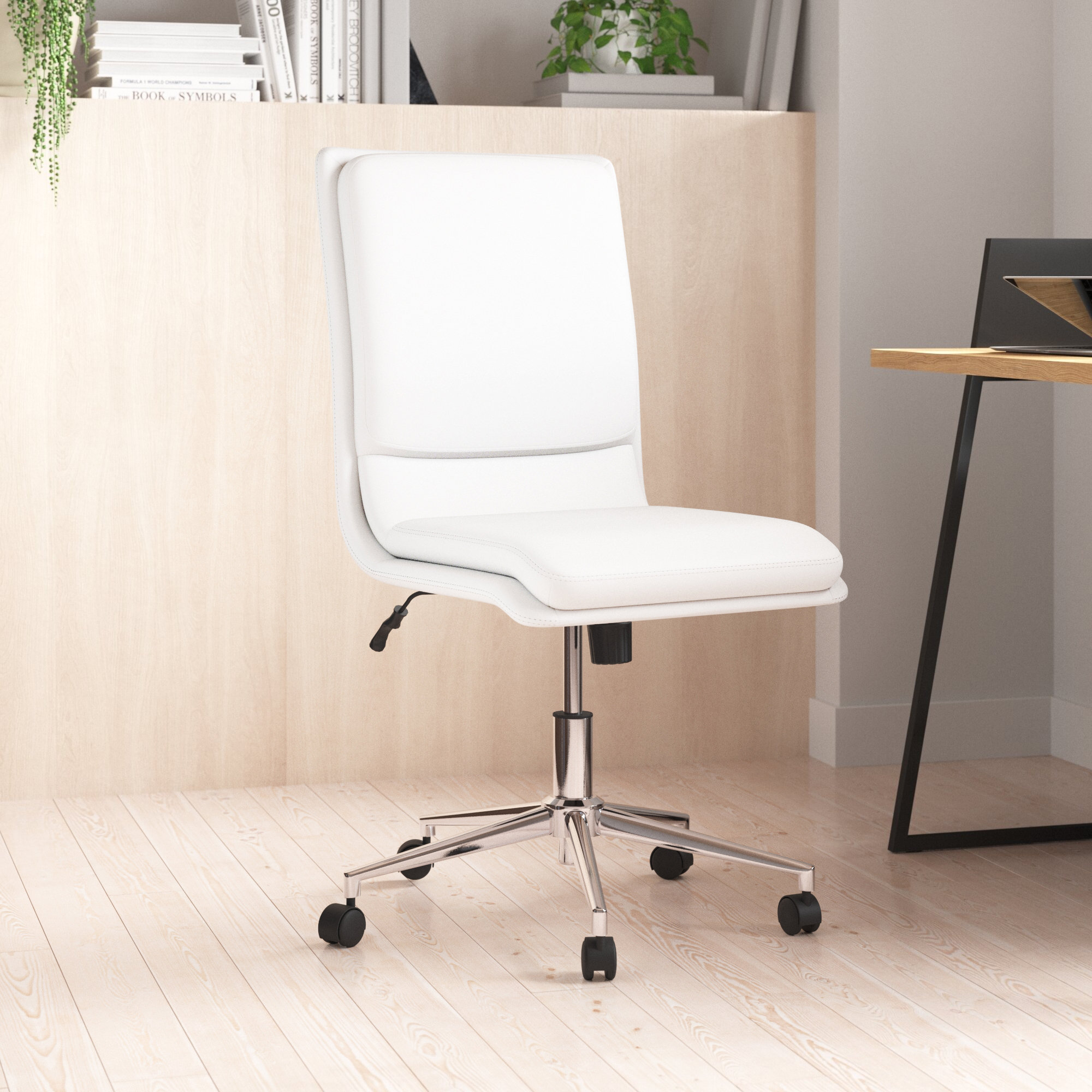 Flash Furniture Mid-Back Armless Office Task Chair with Metal 5-Star ...