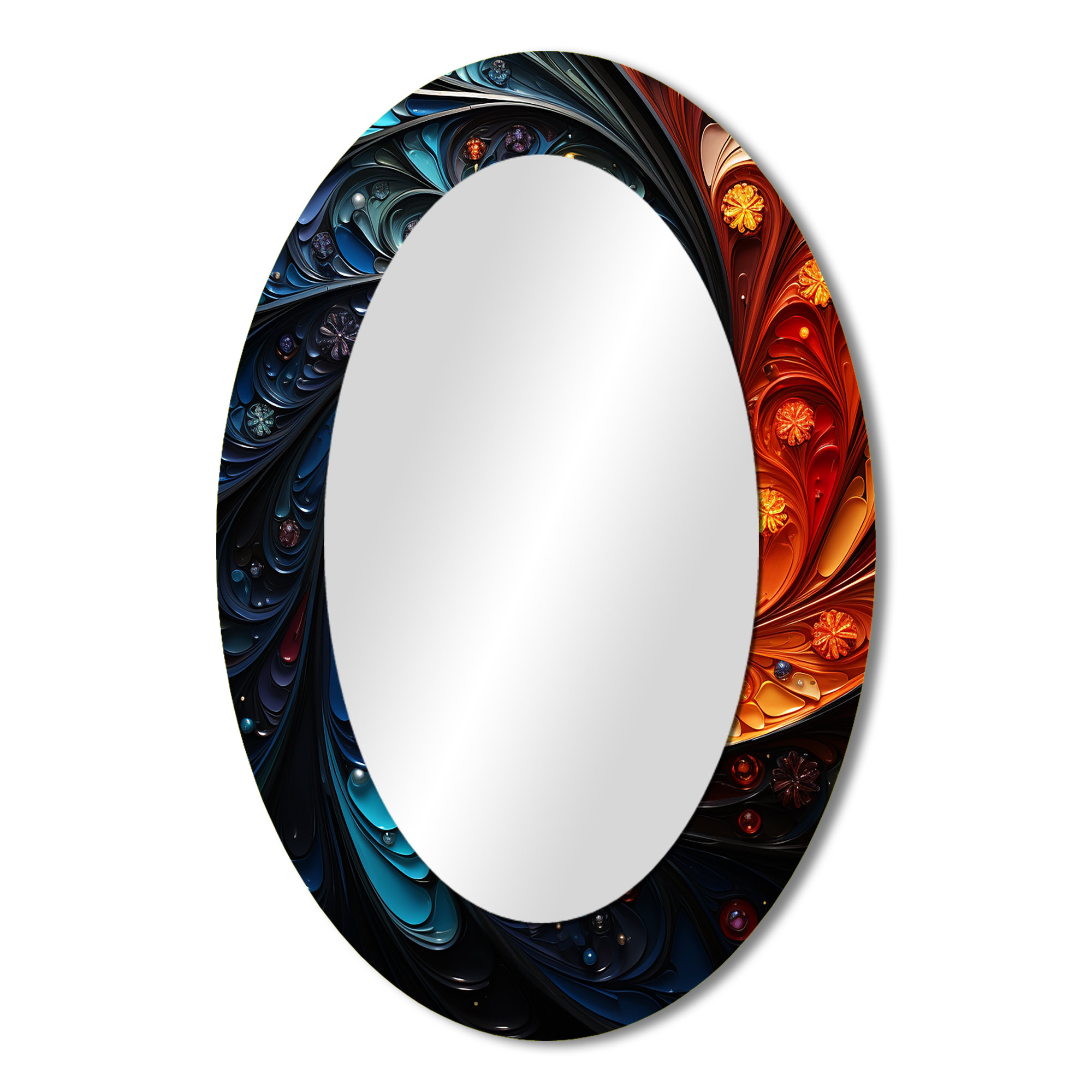 Dakota Fields Rhythmic Pulse II - Large Oval Wall Mirror On Metal | Wayfair
