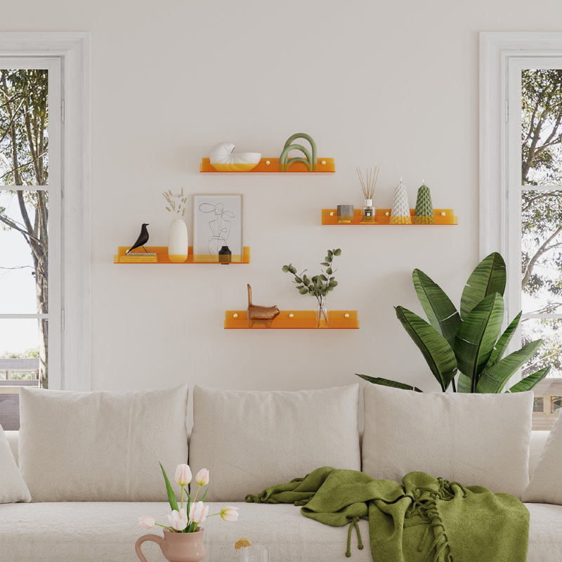 Wrought Studio Jaquita Floating Shelf, Wall Mounted Display Shelves for ...