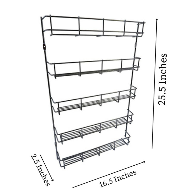 Rebrilliant 5-Tier 40-Jar Hanging Spice Rack/Wall-Door Mount/Pantry ...