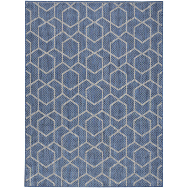 Wrought Studio Reidy Denim Modern Indoor/Outdoor Rug & Reviews | Wayfair