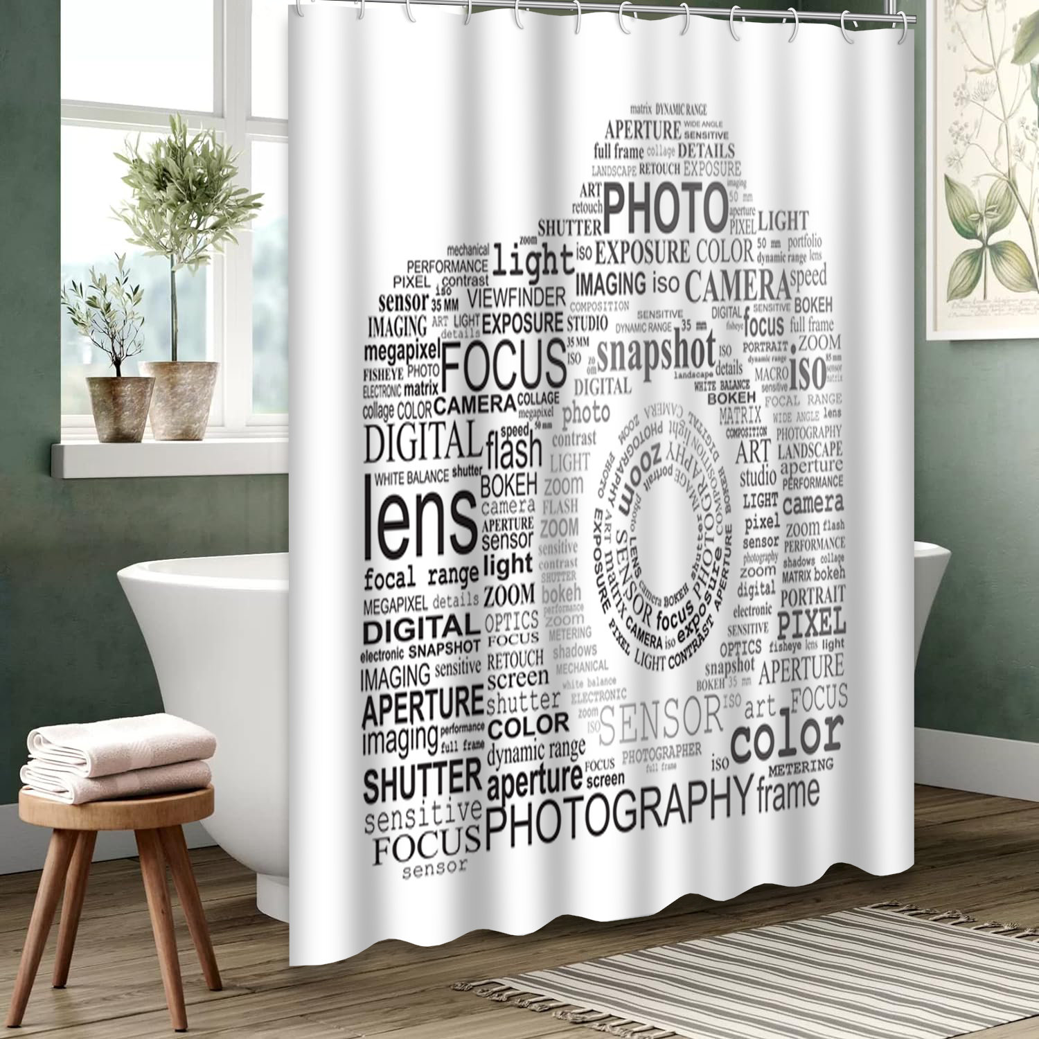 East Urban Home Light Waterproof Shower Curtain,Slr Camera Studio ...