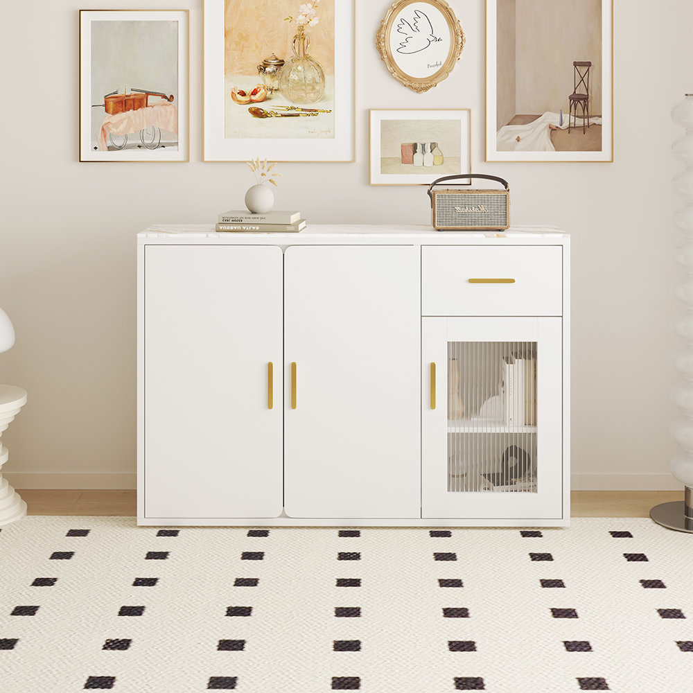 Ebern Designs Free Standing Sideboard and Buffet Storage with Door ...