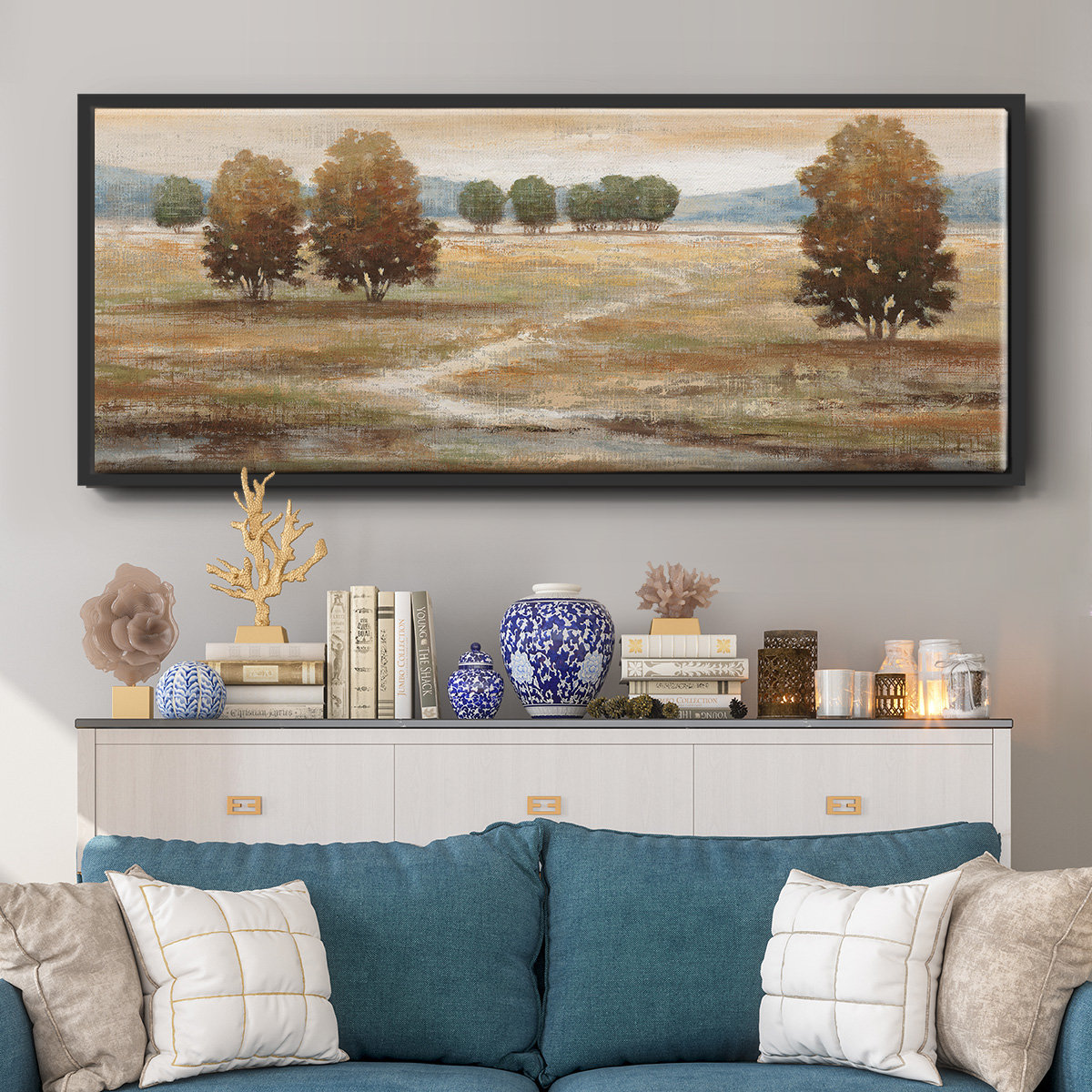 Wexford Home Linen Landscape I- Framed Canvas | Wayfair