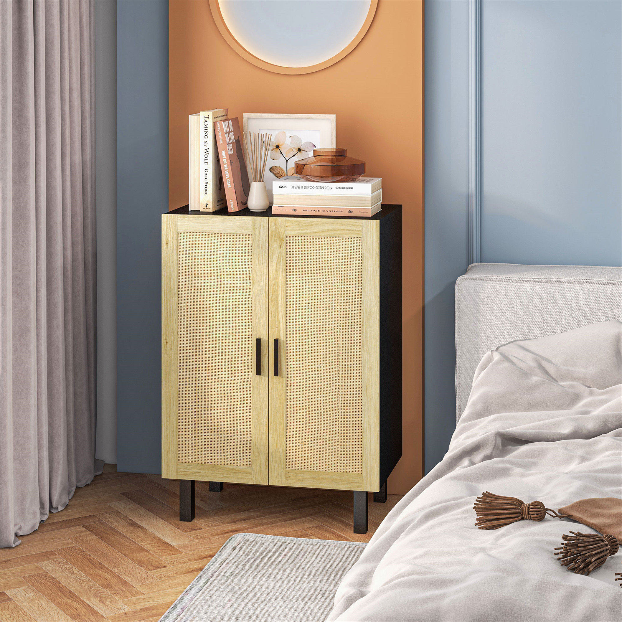 Bay Isle Home™ Versatile Home Sideboard Cabinet with Stylish Rattan ...