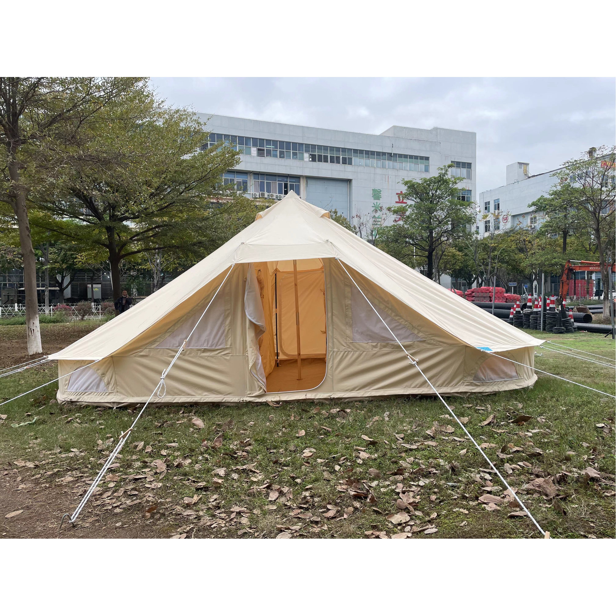 LUTINMUE 6 Persons Canvas Tent Bell Tent Glamping, 4 Seasons Yurt Tent ...