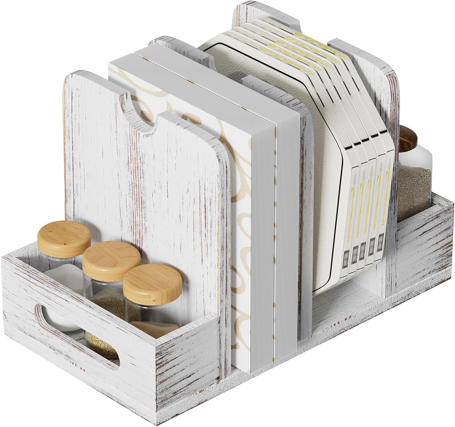 Gracie Oaks Wood Standing Napkin Holder Table Decor Farmhouse Napkin ...