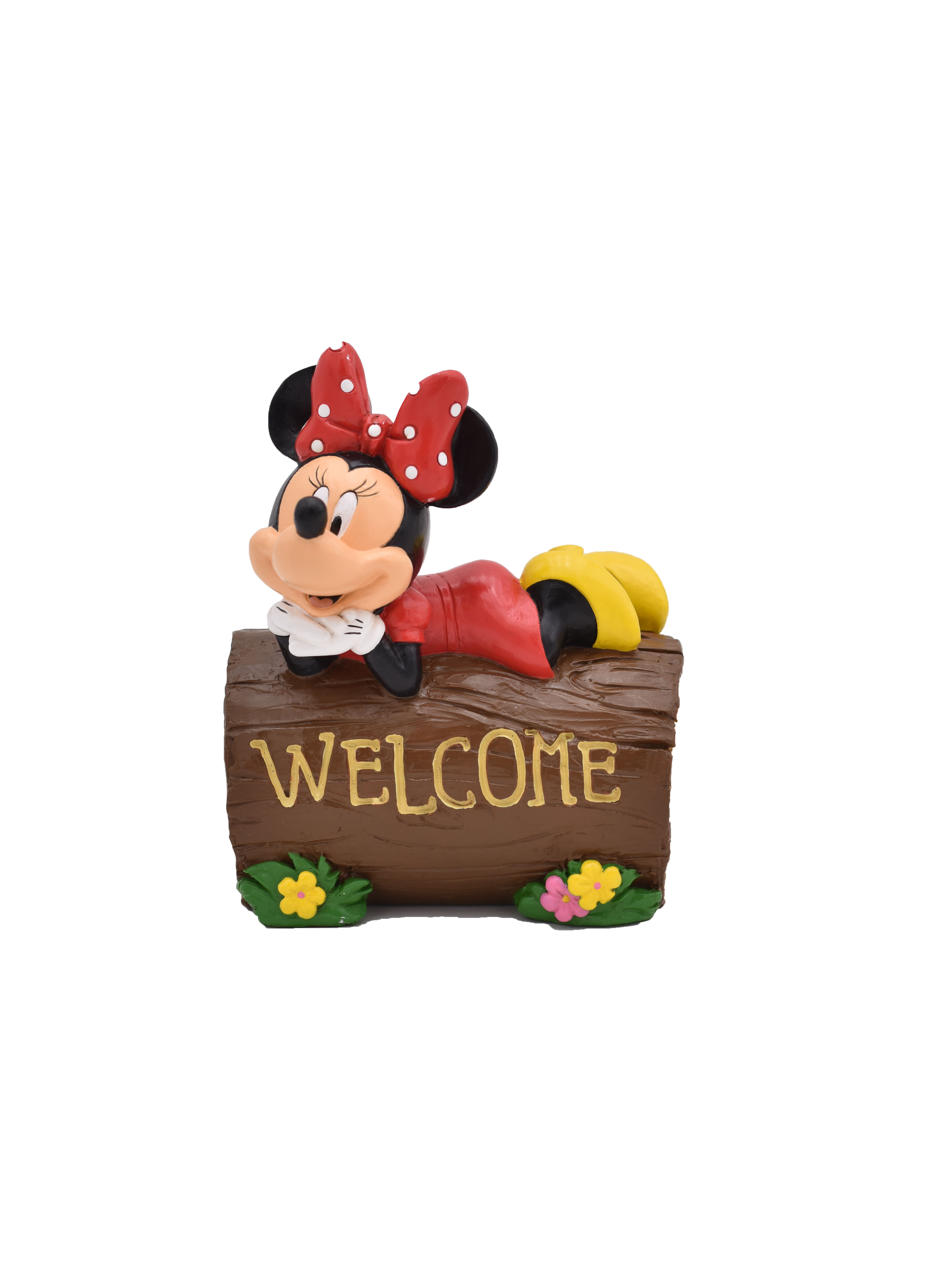 Back Yard Glory Disney Minnie Welcome Log Outdoor Garden Statue ...