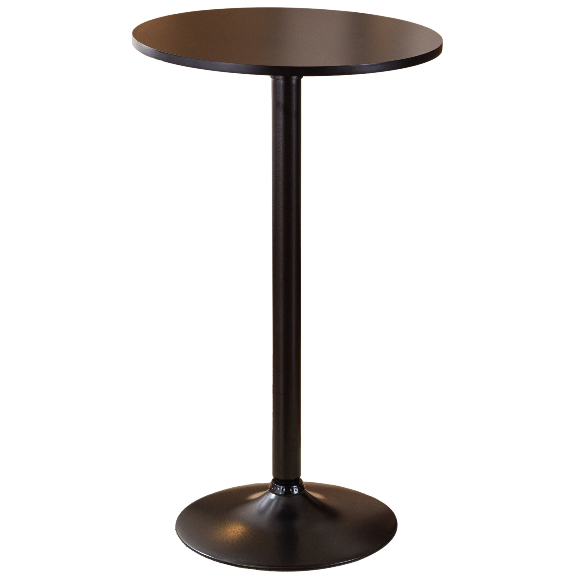 Wrought Studio™ Fashionable Black Metal Bar Table, 24" Round Top ...