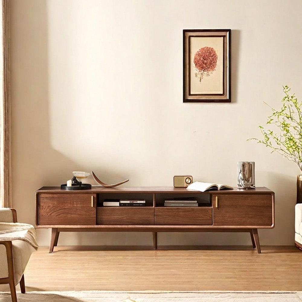 Orxva Galaxy Meuble télé simple en bois massif au design rétro ...