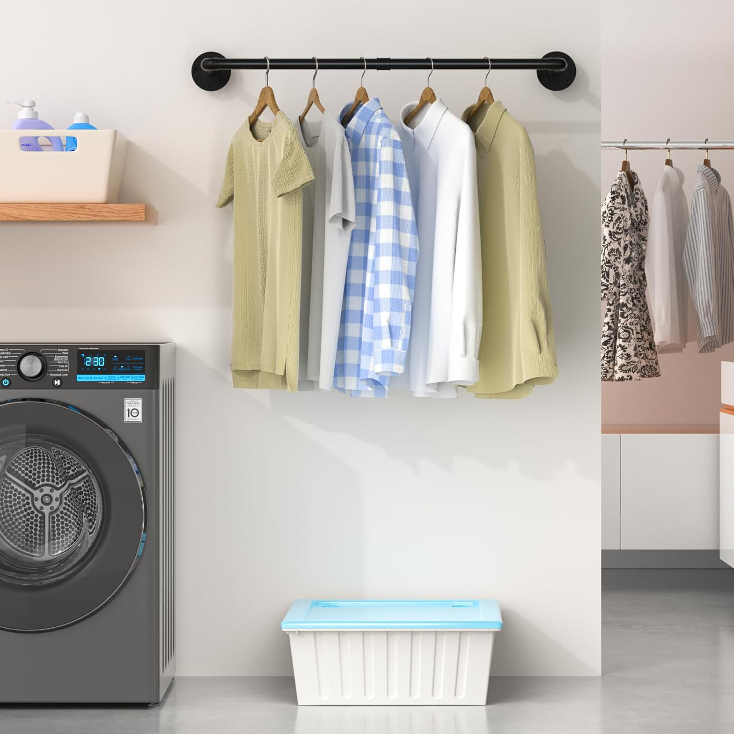 Trent Austin Design Industrial Pipe Clothes Rack 36.2”, 2 Set Wall ...