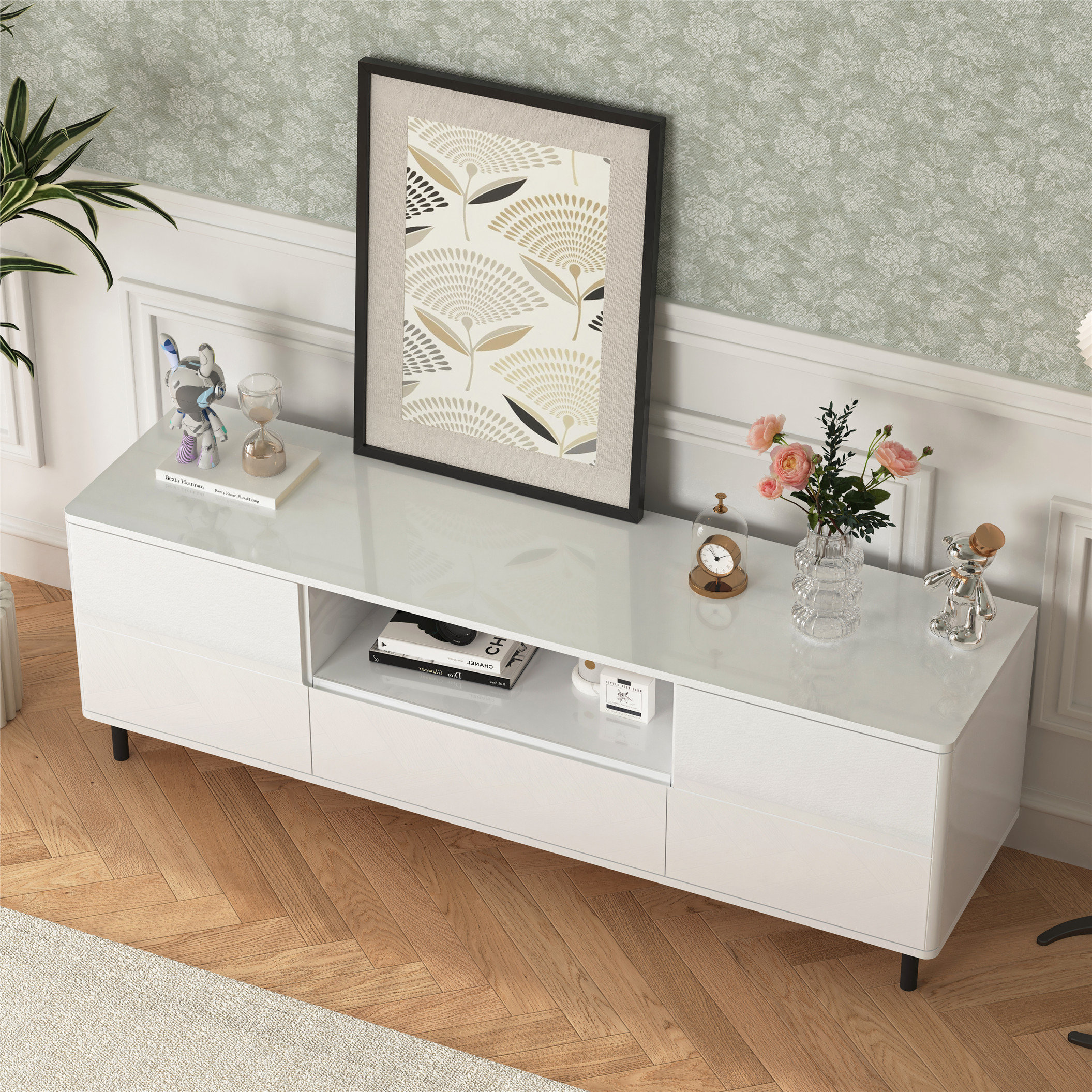 Latitude Run® Versatile Modern TV Console with Abundant Storage for ...