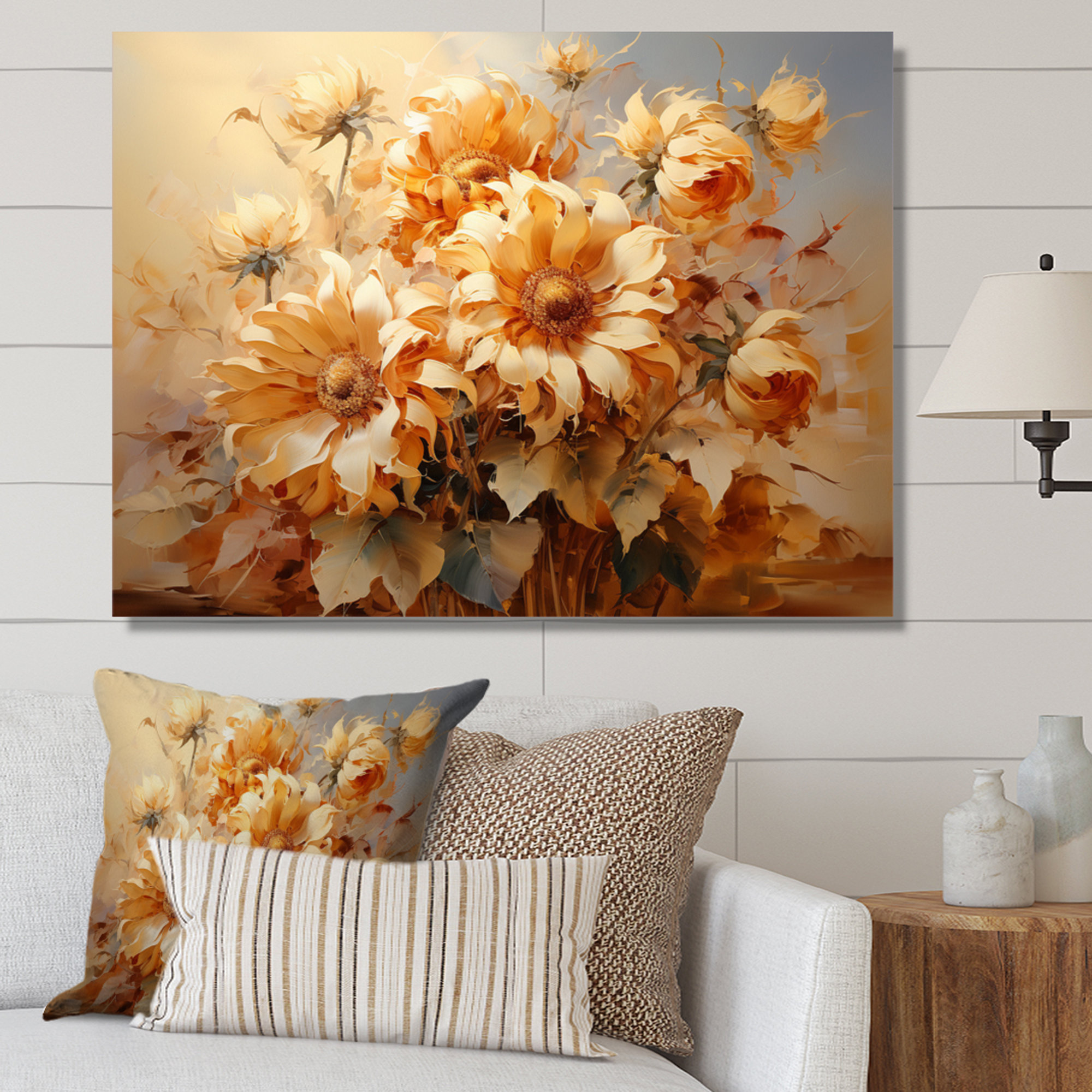 Red Barrel Studio® Beige Sunflowers Romantic Impression I - Print | Wayfair