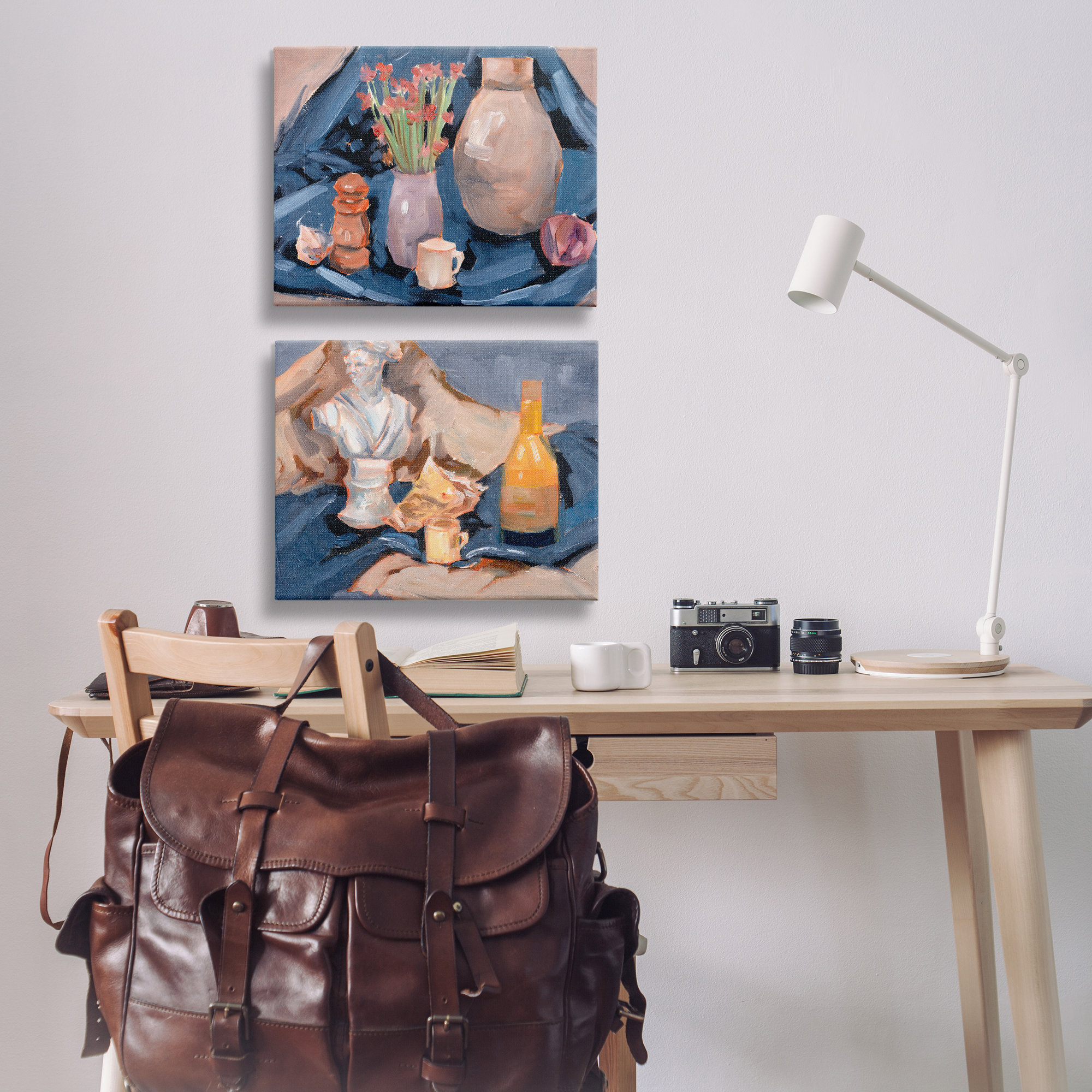Alcott Hill® Traditional Still Life on Drapery 2 PC Canvas Wall Art Set ...