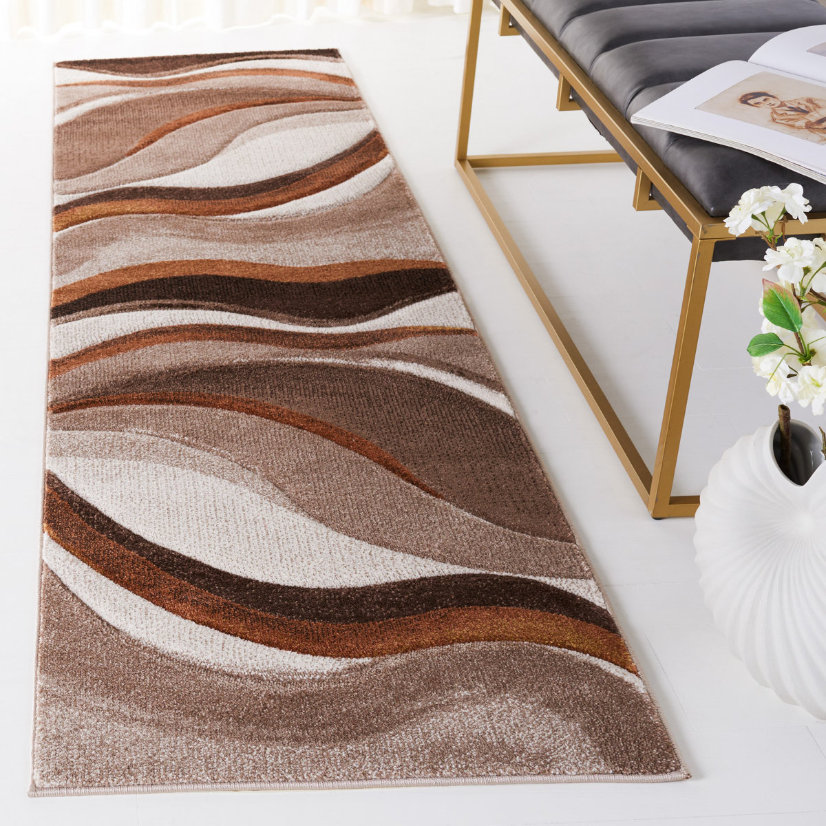Wade Logan® Ducor Abstract Beige/Brown Area Rug & Reviews | Wayfair