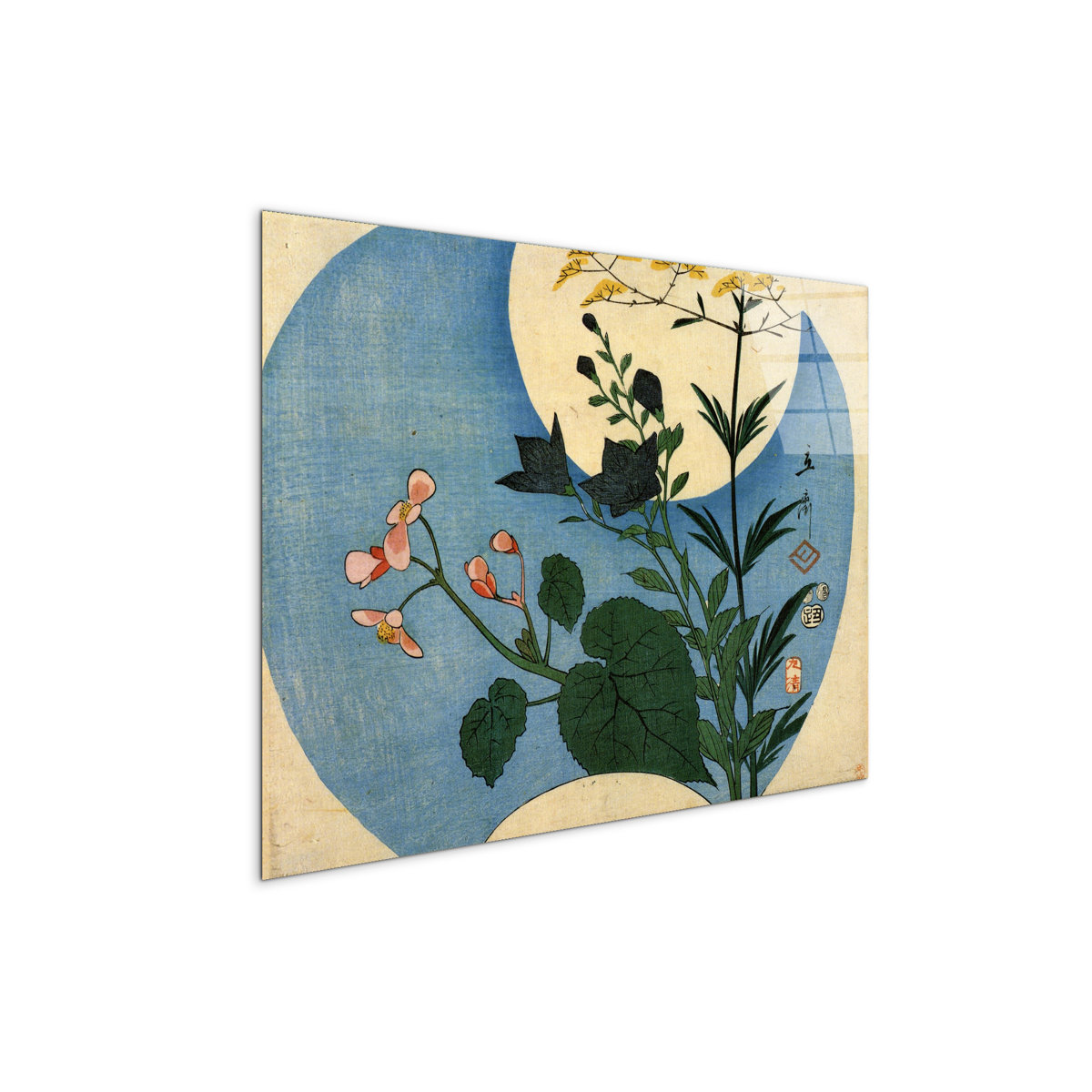 Ebern Designs Autumn flowers with full moon by Hiroshige Utagawa 57cm H ...